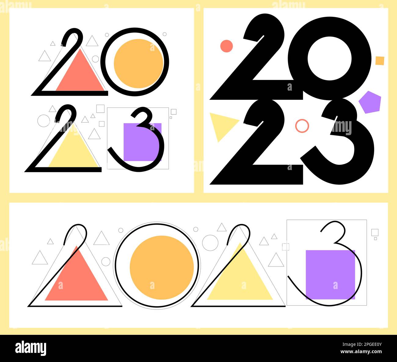 2023 numbers geometric shapes hi-res stock photography and images - Alamy