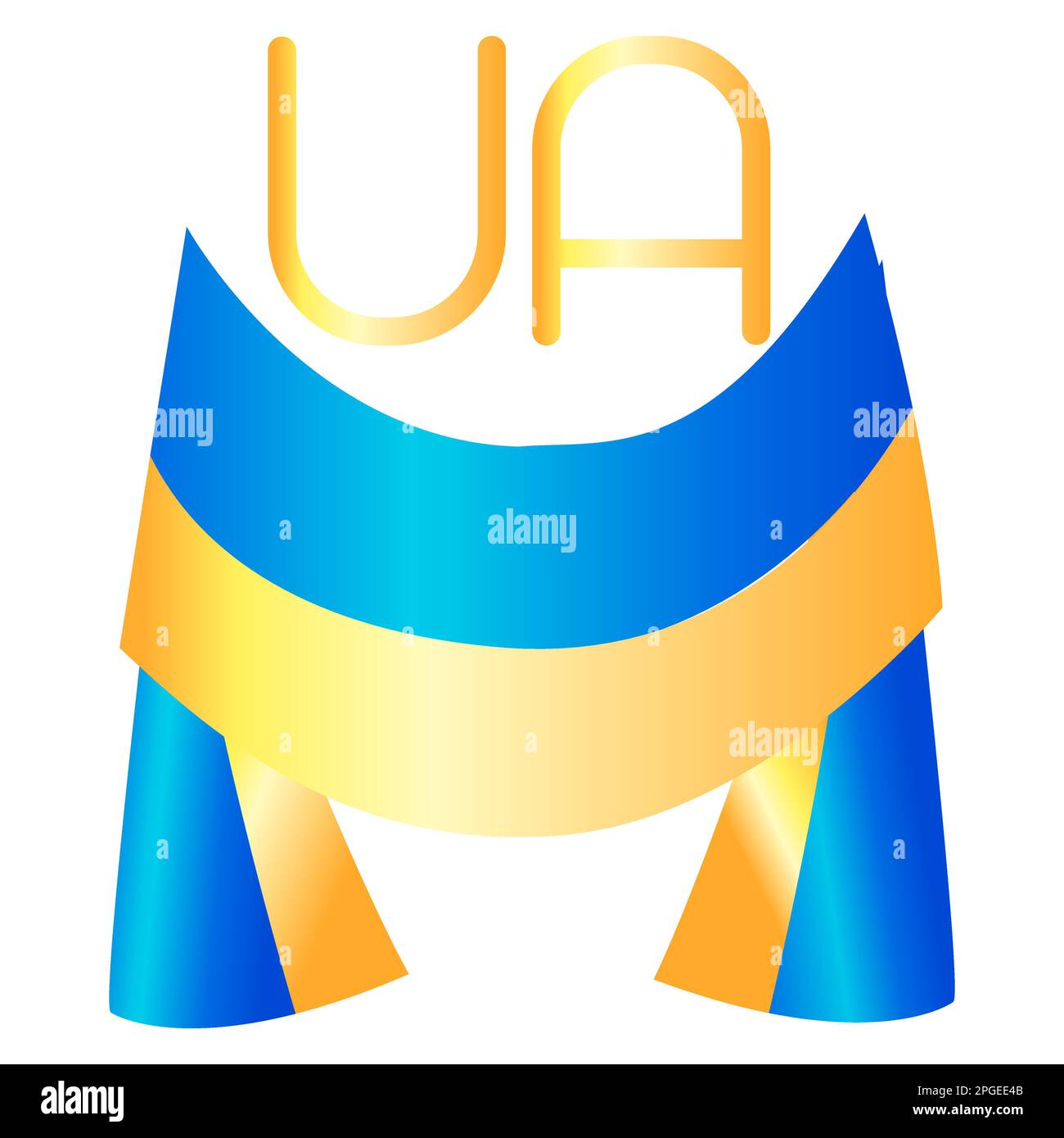 Flag of Ukraine with the sign UA on a white background Stock Vector ...