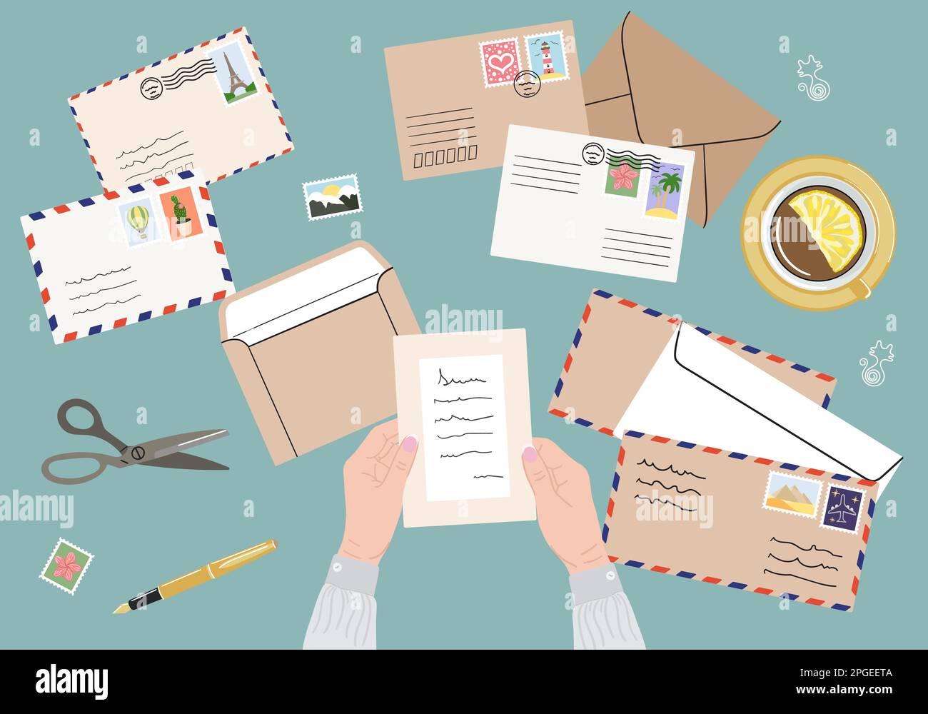 Flat lay blank paper Stock Vector Images - Alamy