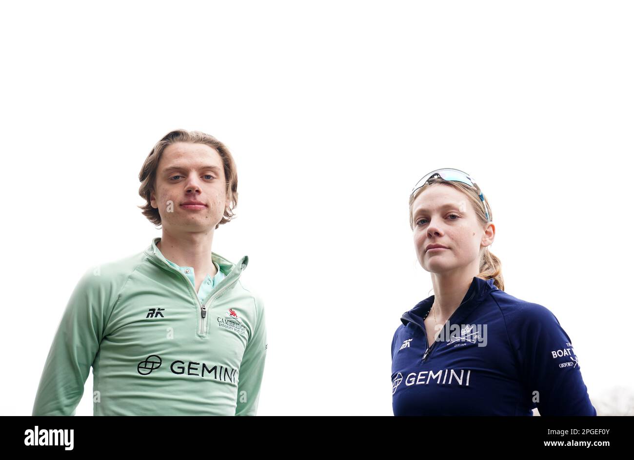 Cambridge cox Jasper Parish and Oxford cox Anna O'Hanlon during a press ...