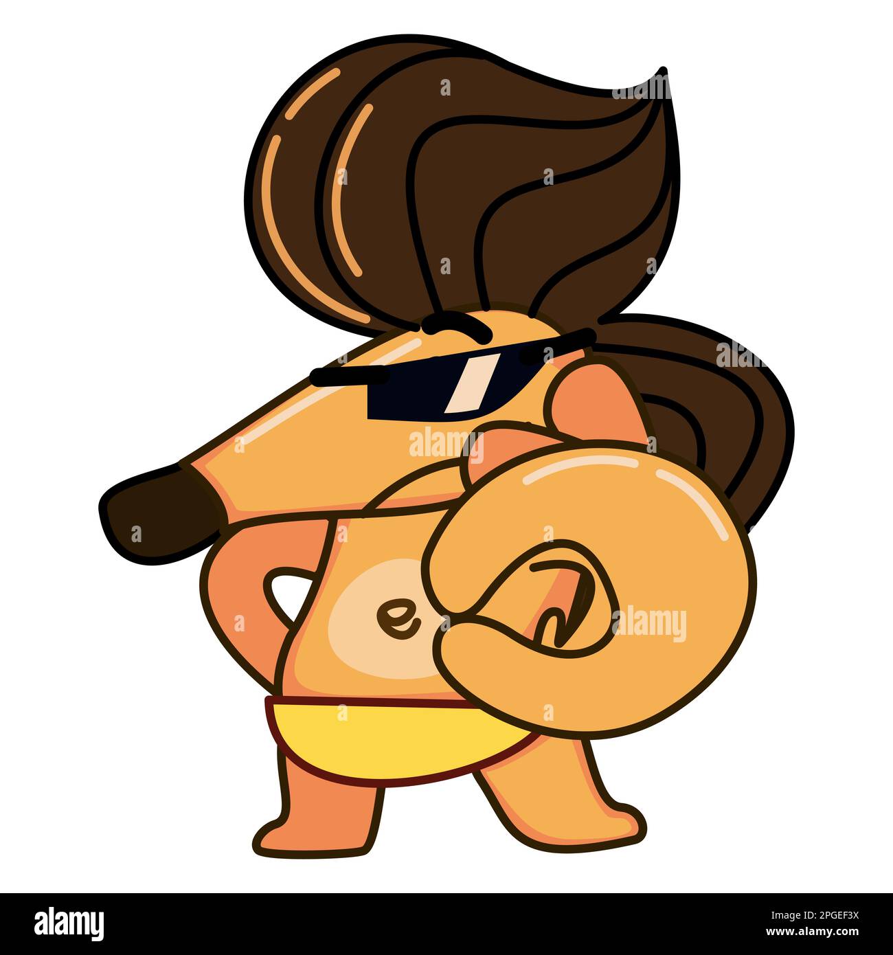 Fashionable hedgehog with stylish hairstyle and Okay gesture Stock ...