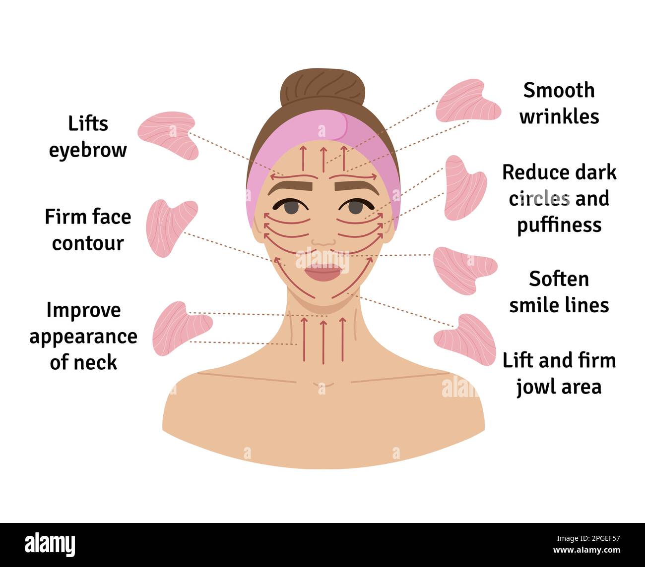 How To Do Gua Sha Massage Infographic Facial Massage Direction Scheme How To Do Gua Sha Massage Infographic Facial Massage Direction Scheme