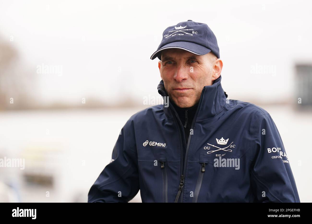 Oxford coach Sean Bowden during a press afternoon at the London Rowing ...