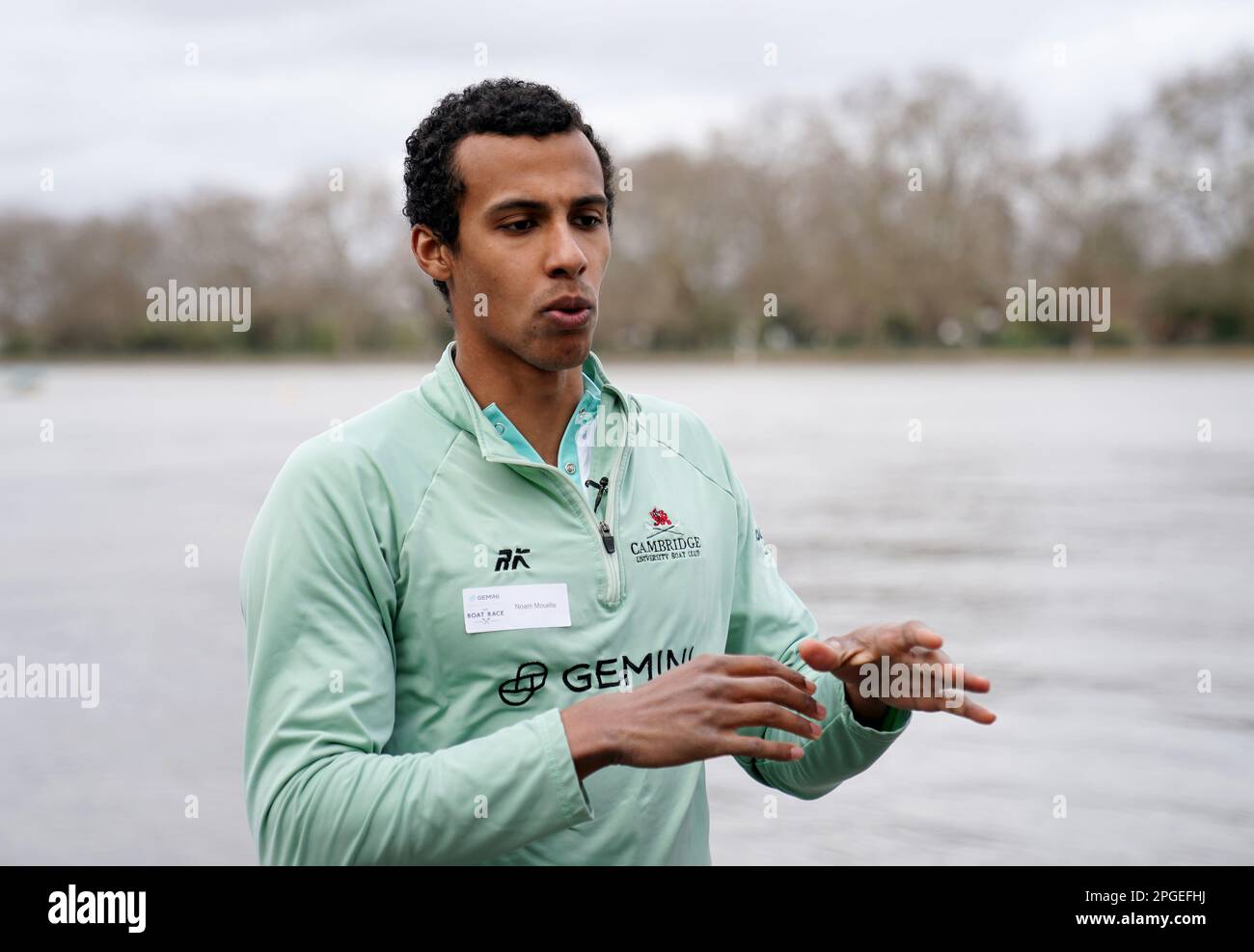 Cambridge's Noam Mouelle during a press afternoon at the London Rowing ...