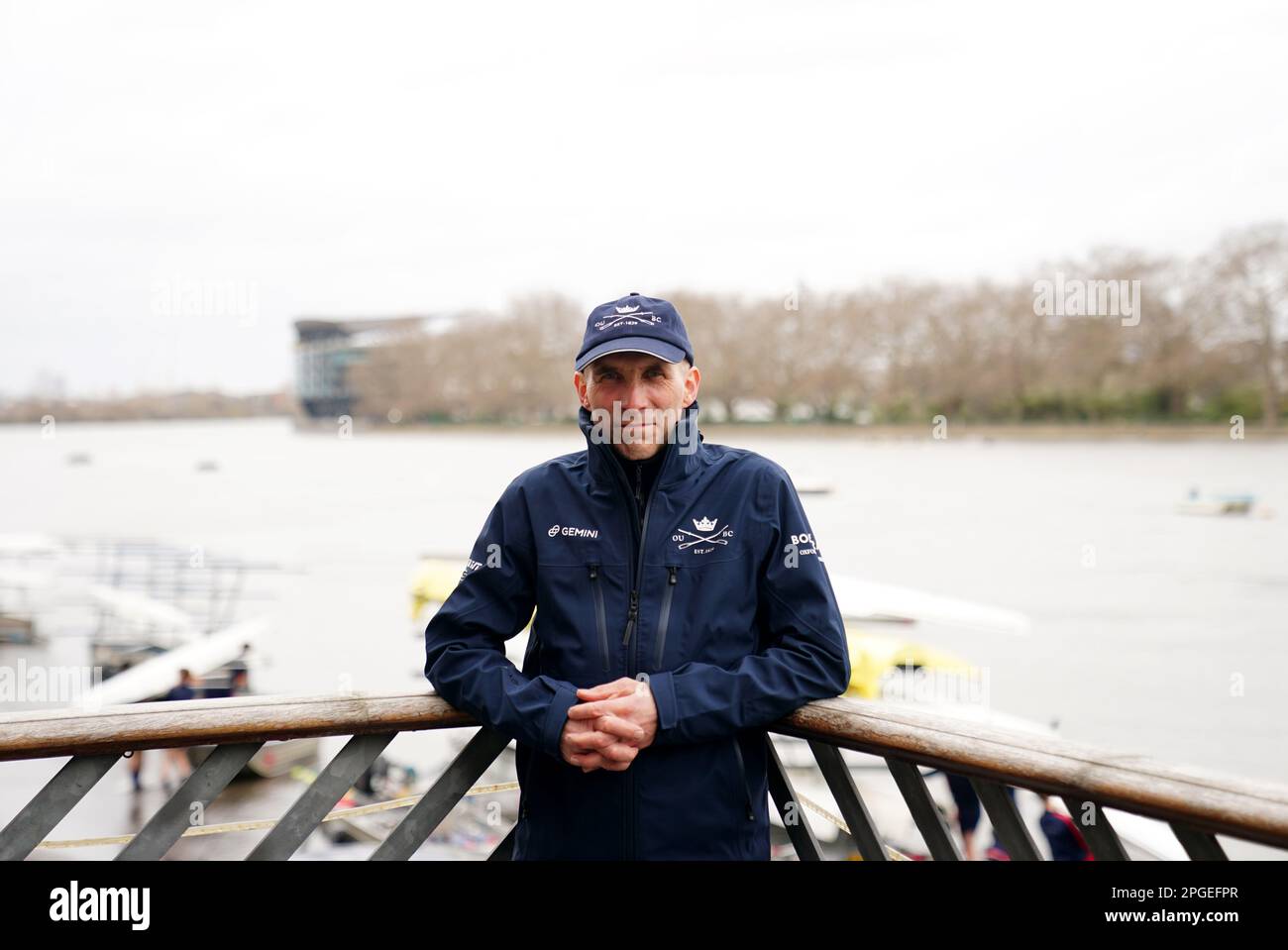 Oxford coach Sean Bowden during a press afternoon at the London Rowing ...
