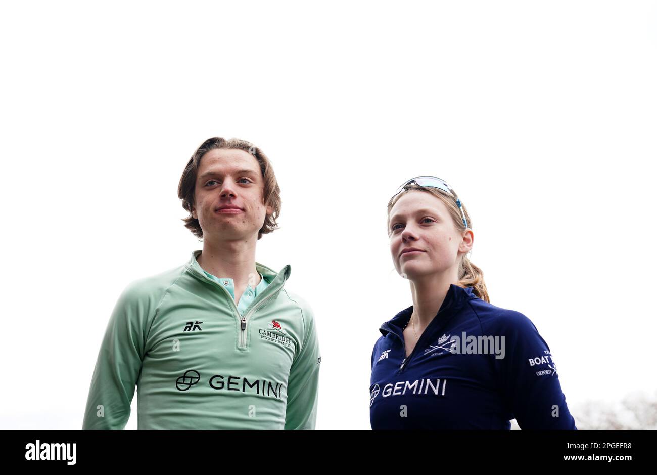 Cambridge cox Jasper Parish and Oxford cox Anna O'Hanlon during a press ...