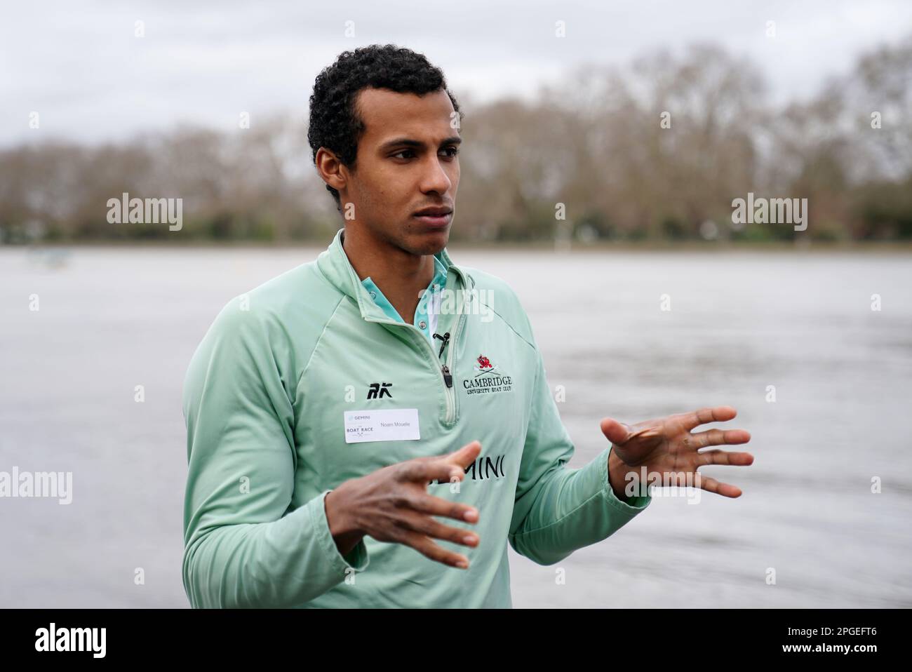Cambridge's Noam Mouelle during a press afternoon at the London Rowing ...