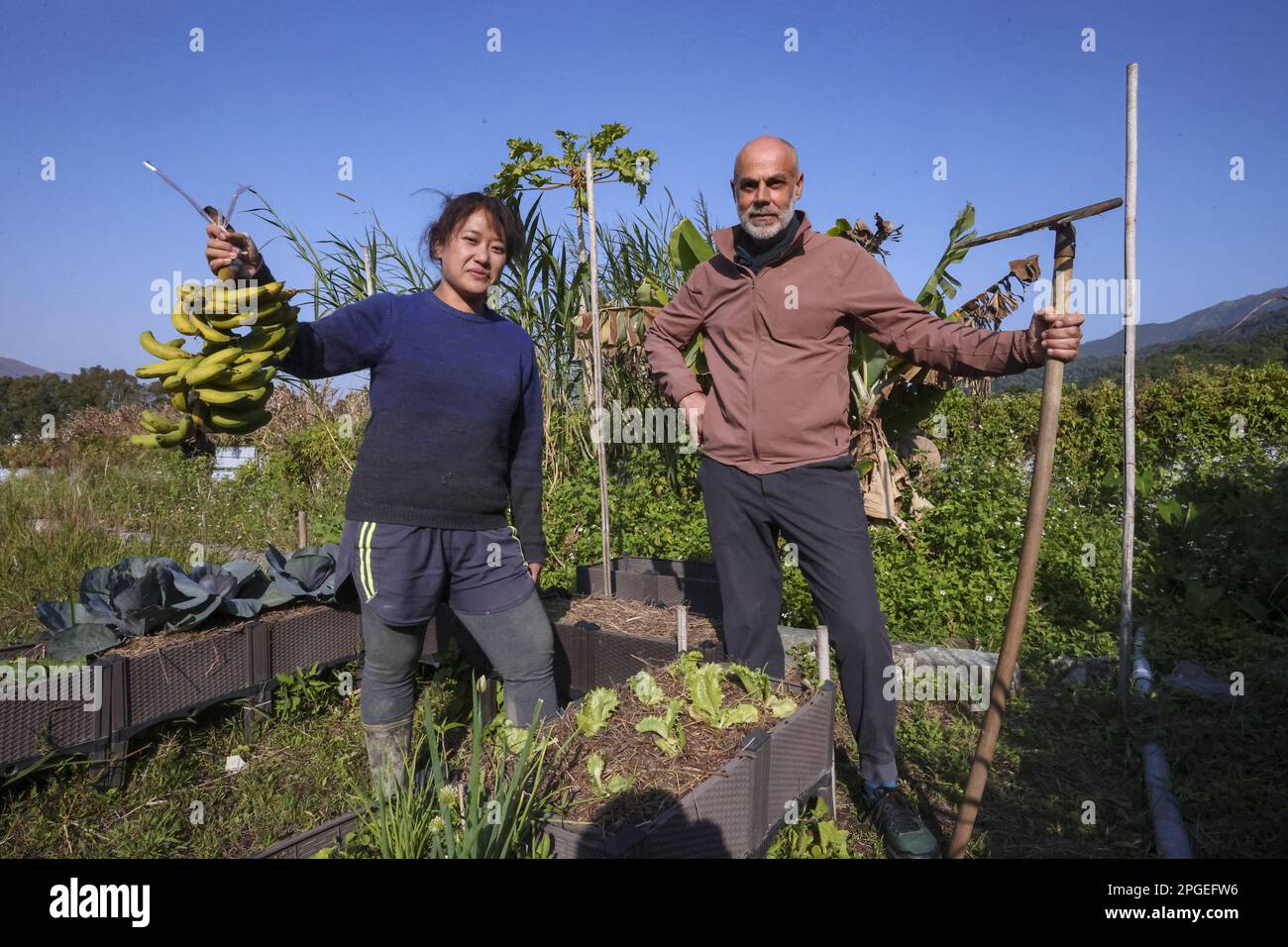 ArtistHH Natalie Lo Lai-lai and Laurent Gutierrez, at KIDSCLUB farm in ...