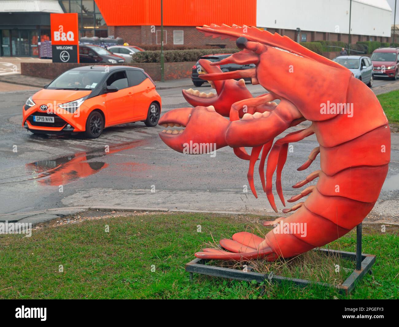 A giant lobster outside a fish food shop in Sussex Stock Photo - Alamy
