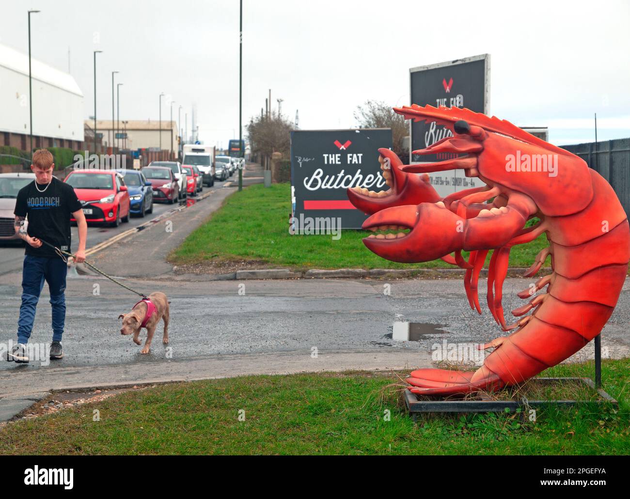 A giant lobster outside a fish food shop in Sussex Stock Photo - Alamy