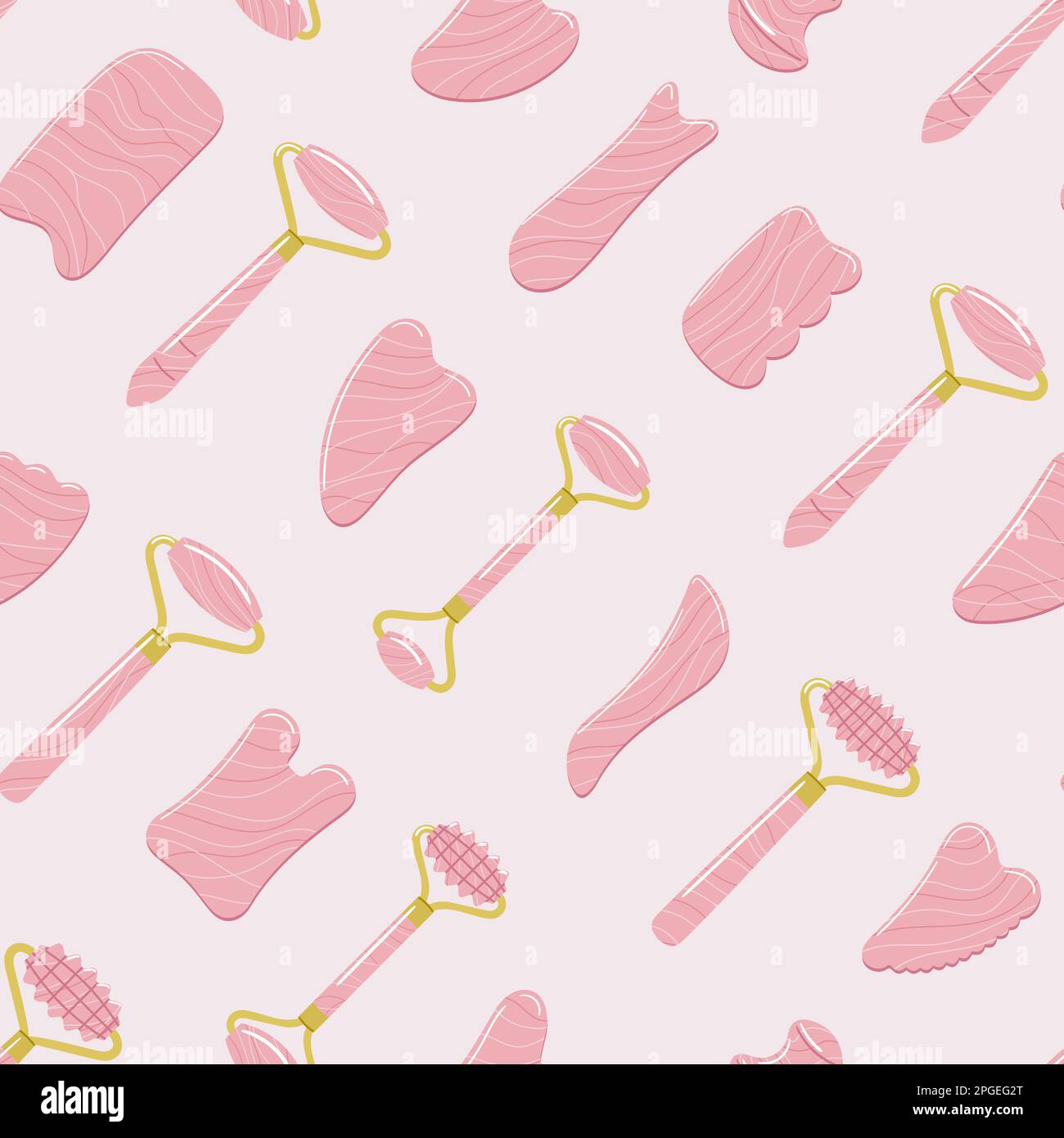 Seamless pattern of gua sha scraping massage tools. Different gua sha ...
