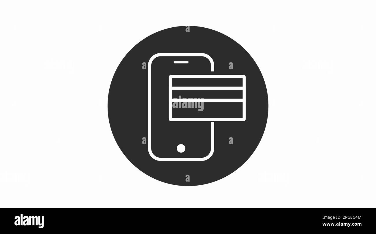 Smartphone Pay Card Icon. Vector editable isolated illustration of a ...