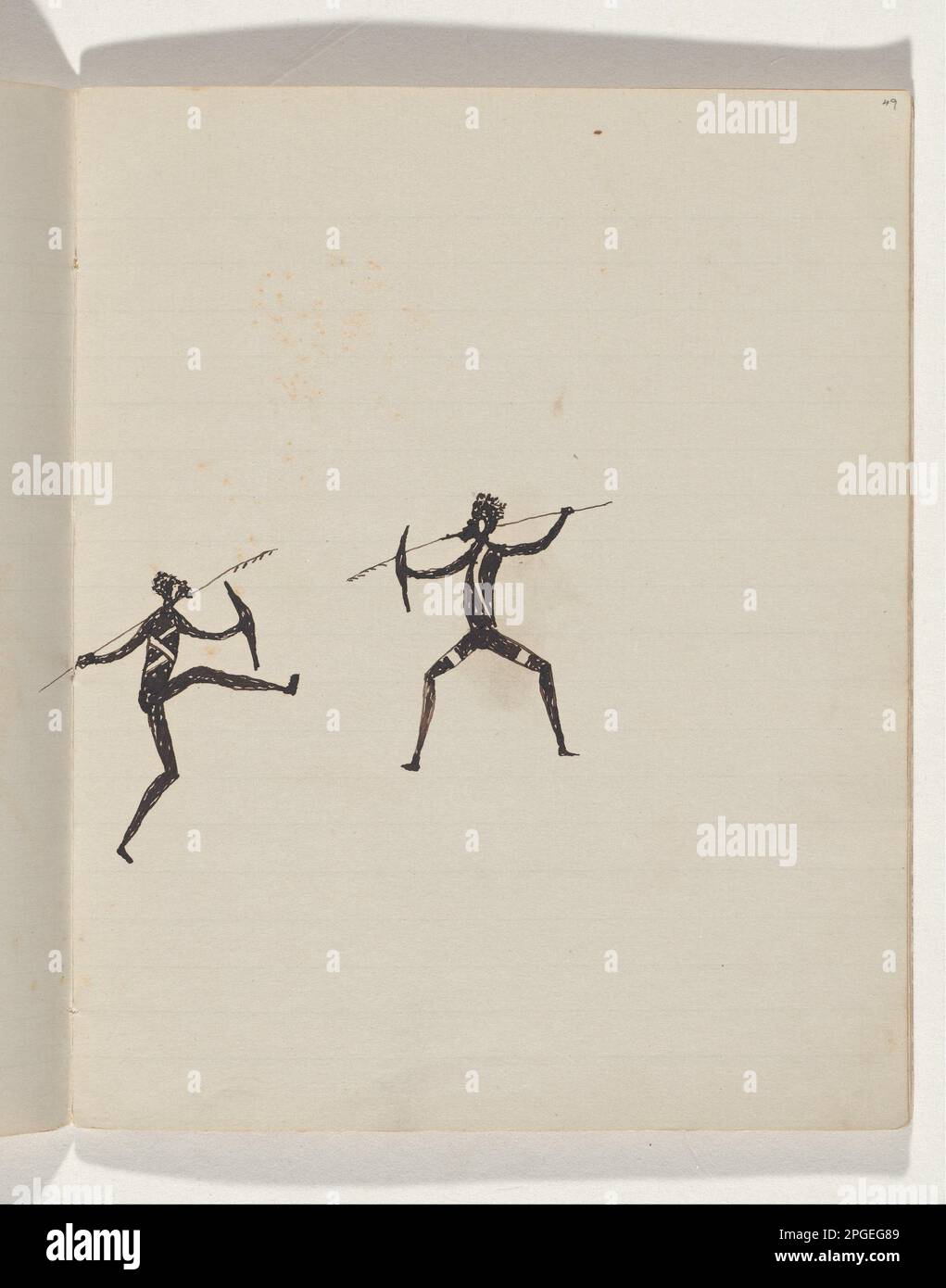 (Aboriginals fighting with spears and shields) Sketchbook mainly of ...