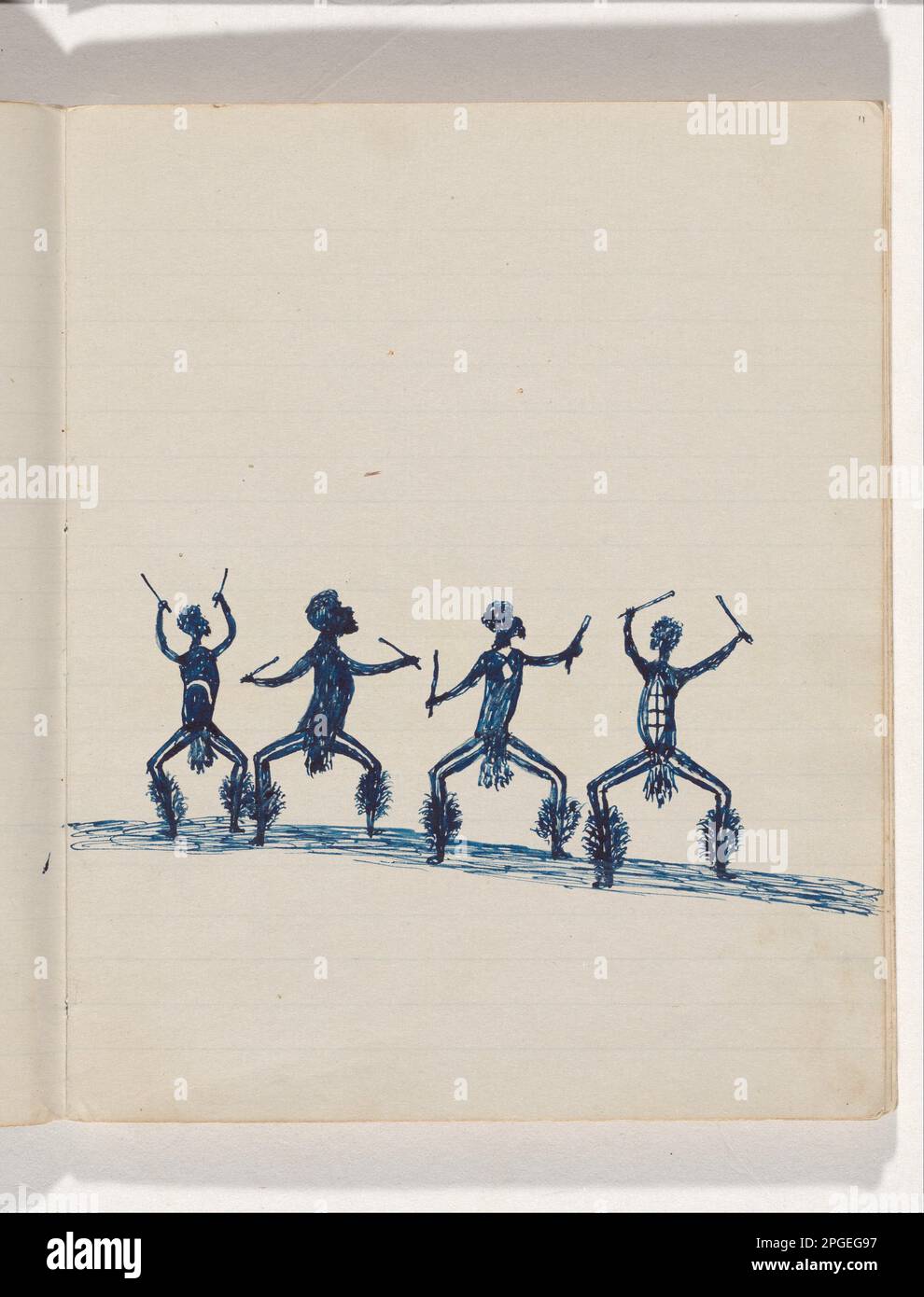 (Corroboree) Sketchbook mainly of activities of Aboriginals and Whites ...