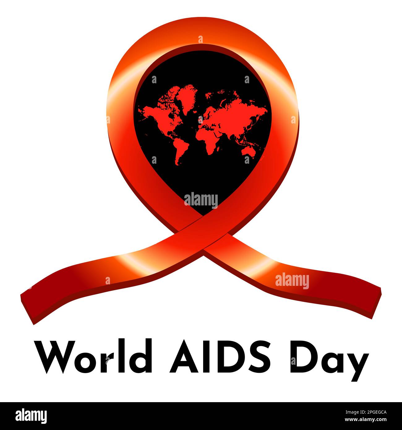 Aids awareness red ribbon silhouette Stock Vector Images - Alamy