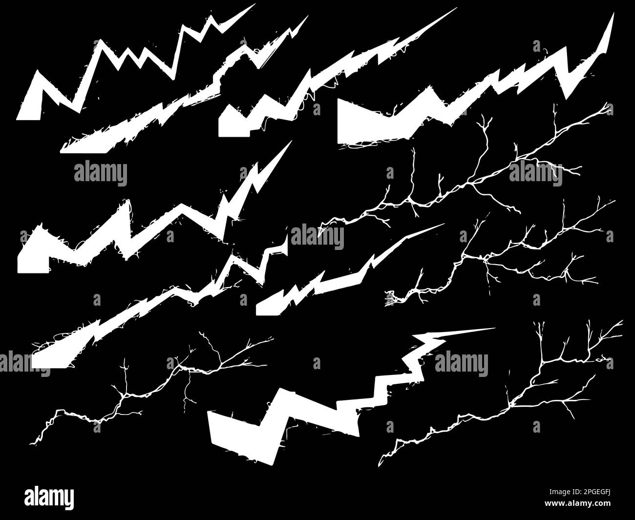 Lightning thunder storm realistic Black and White Stock Photos & Images ...