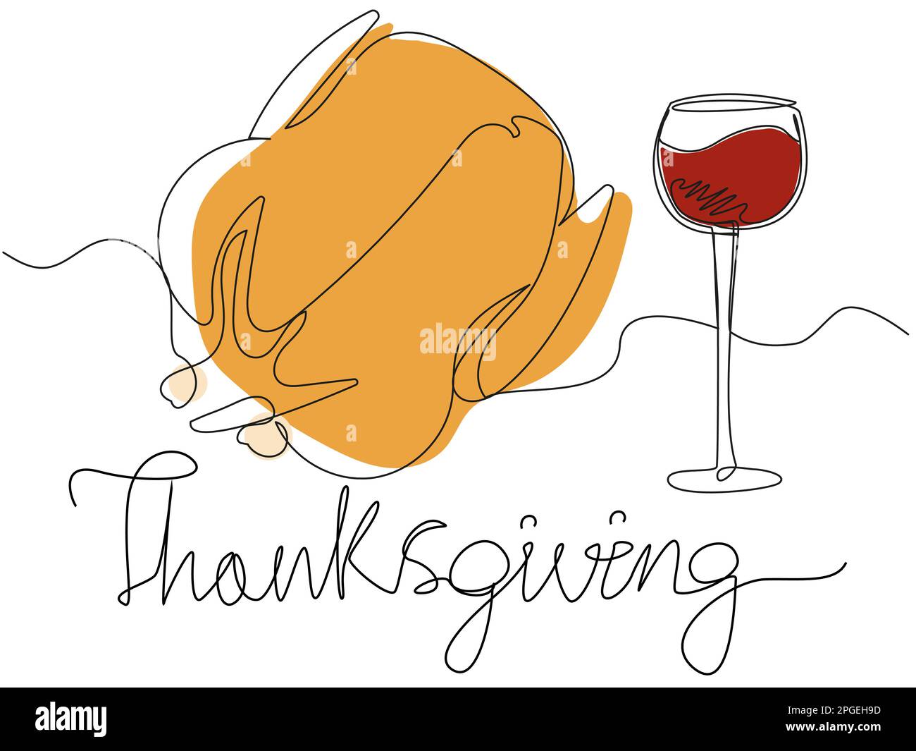 Roasted turkey with wine Stock Vector Images - Alamy