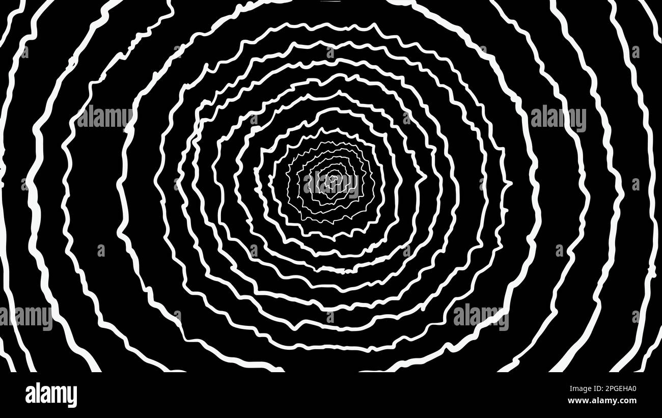 Round texture of current waves on a black background. The concept of ...