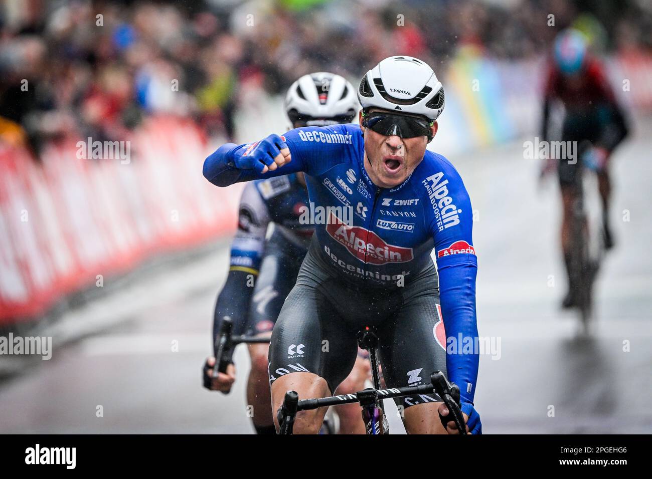 De Panne, Belgium. 22nd Mar, 2023. Belgian Jasper Philipsen of Alpecin ...