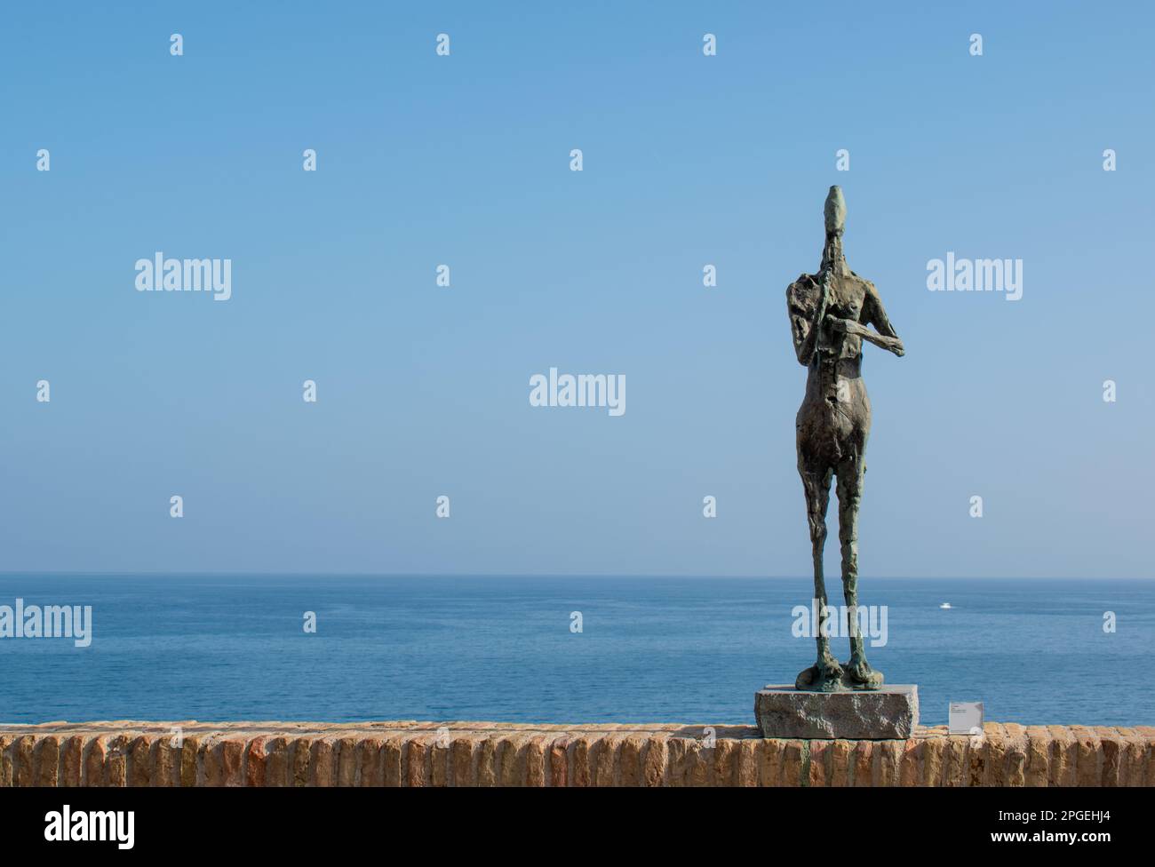 Antibes, France - 10 26 2022 : sculpture facing the mediterranean sea ...