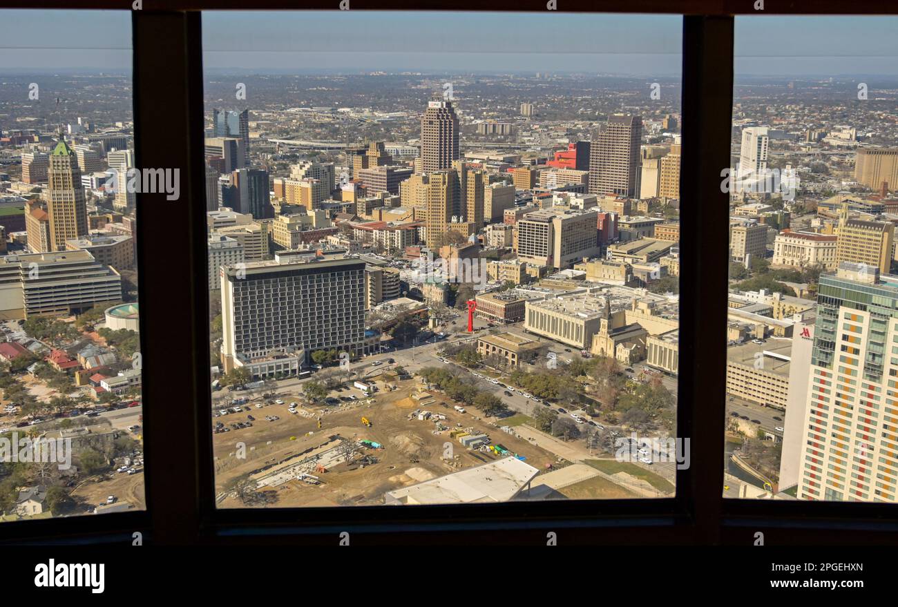San Antonio, Texas, USA - February 2023: Aerial view of the city ...