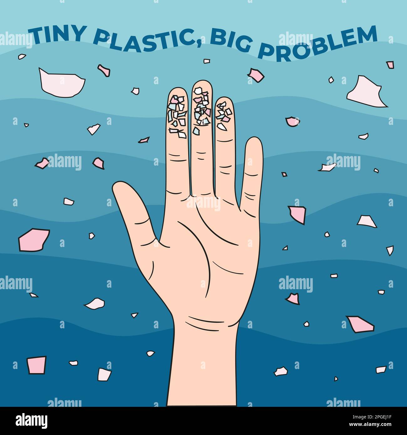 Micro beads on fingers. Microplastics in water from mismanaged plastic ...