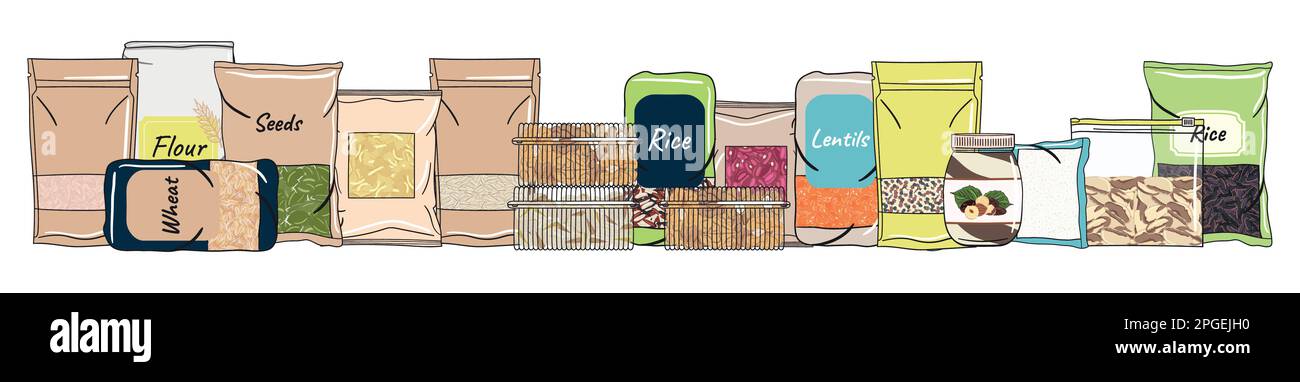Packaged cereals Stock Vector Images - Alamy