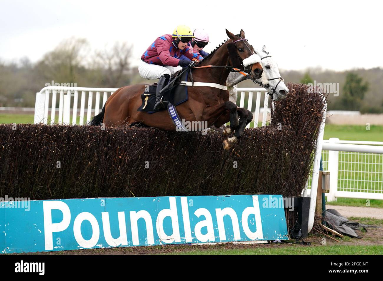 Art of Illusion ridden by jockey Dylan Kitts (left) on their way to ...