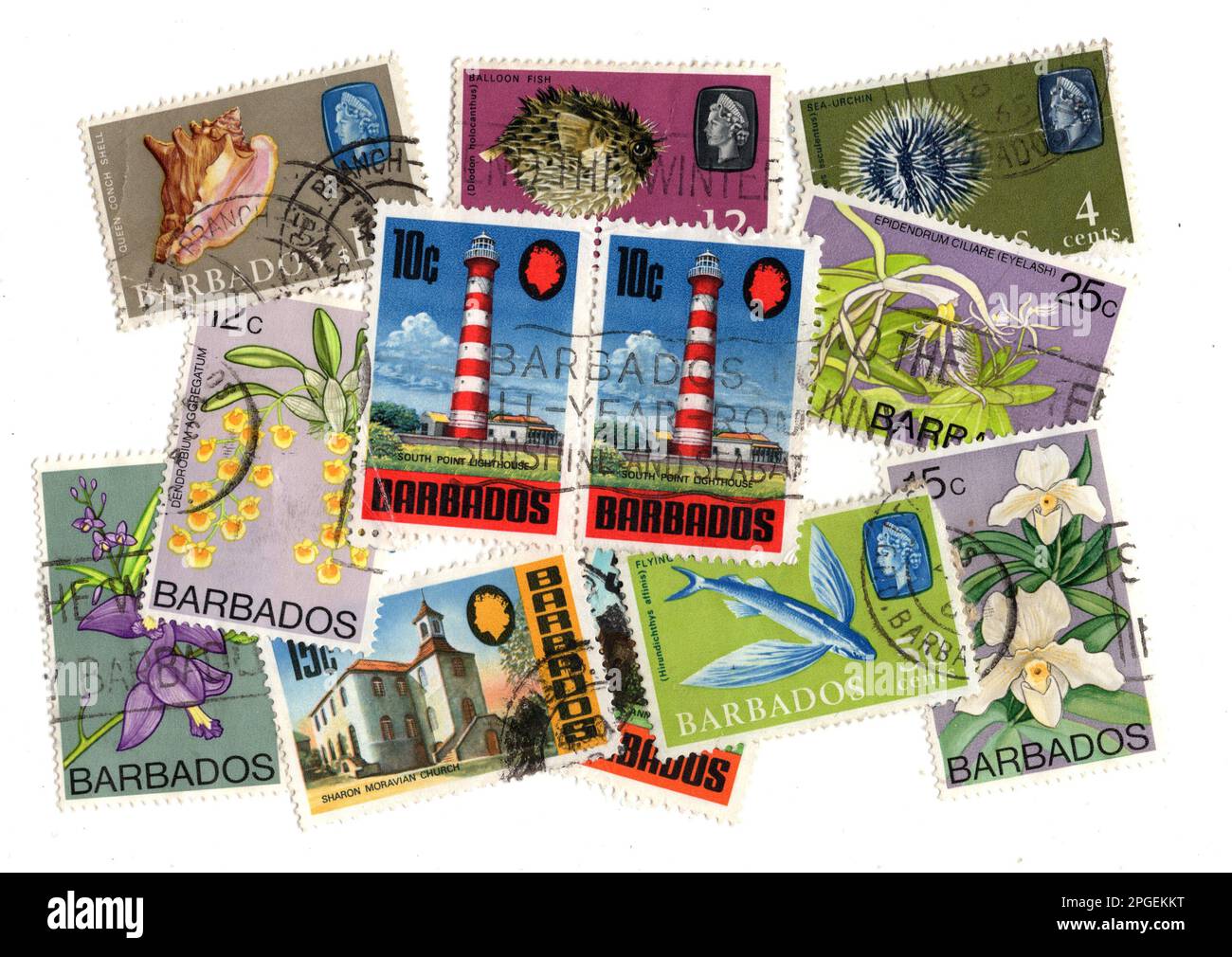 Queen barbados stamp Cut Out Stock Images & Pictures - Alamy