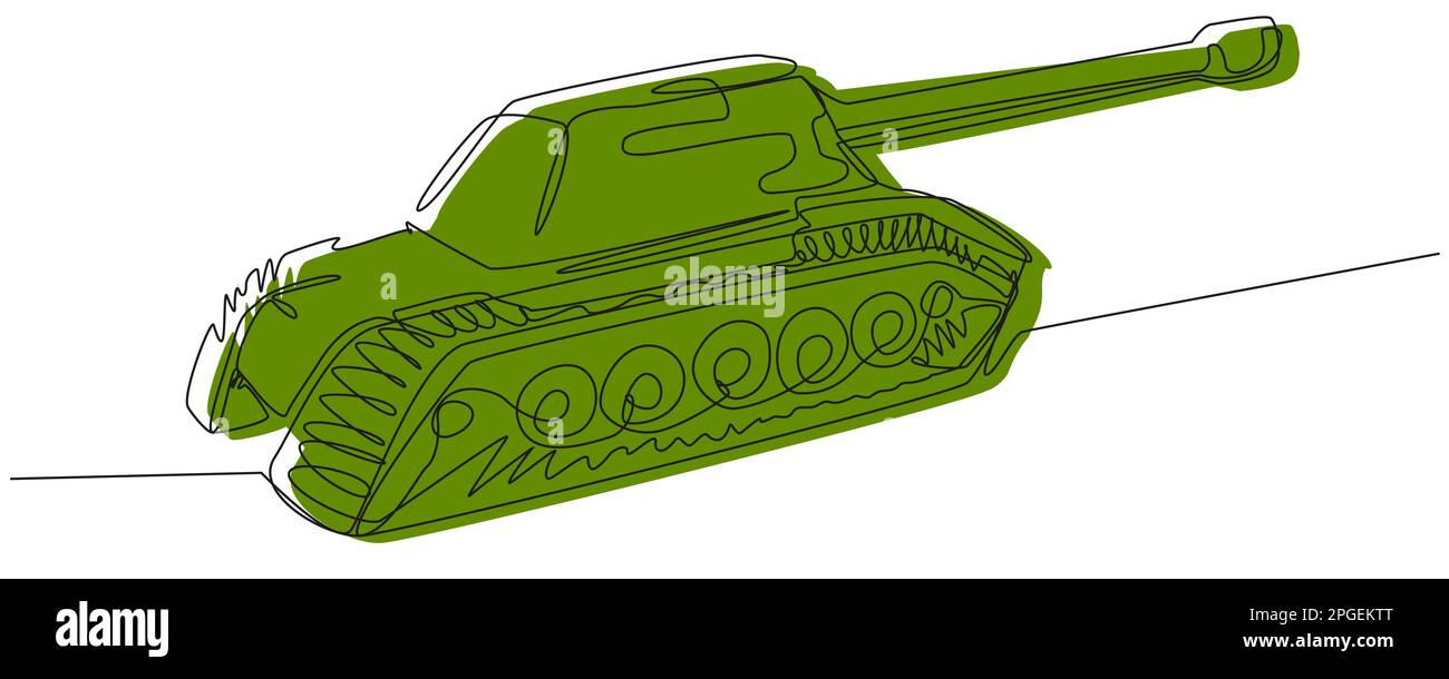 Green tank one line on a white background Stock Vector Image & Art - Alamy