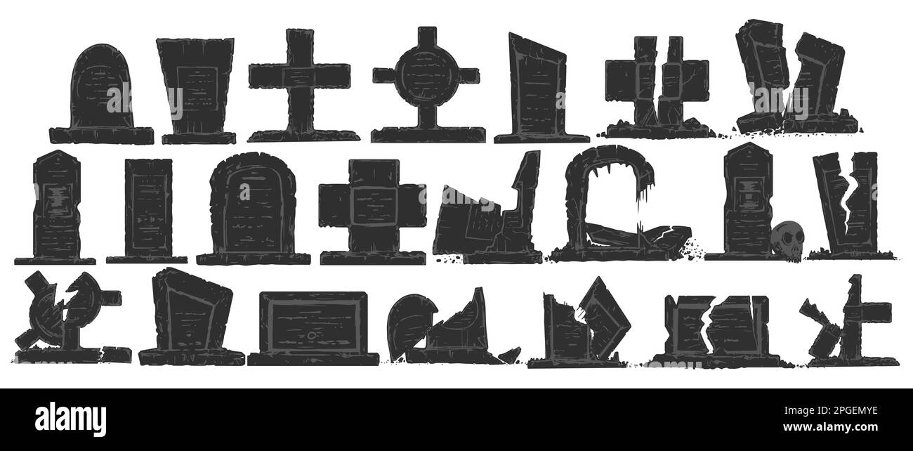 Graves on an old cemetery Stock Vector Images - Alamy