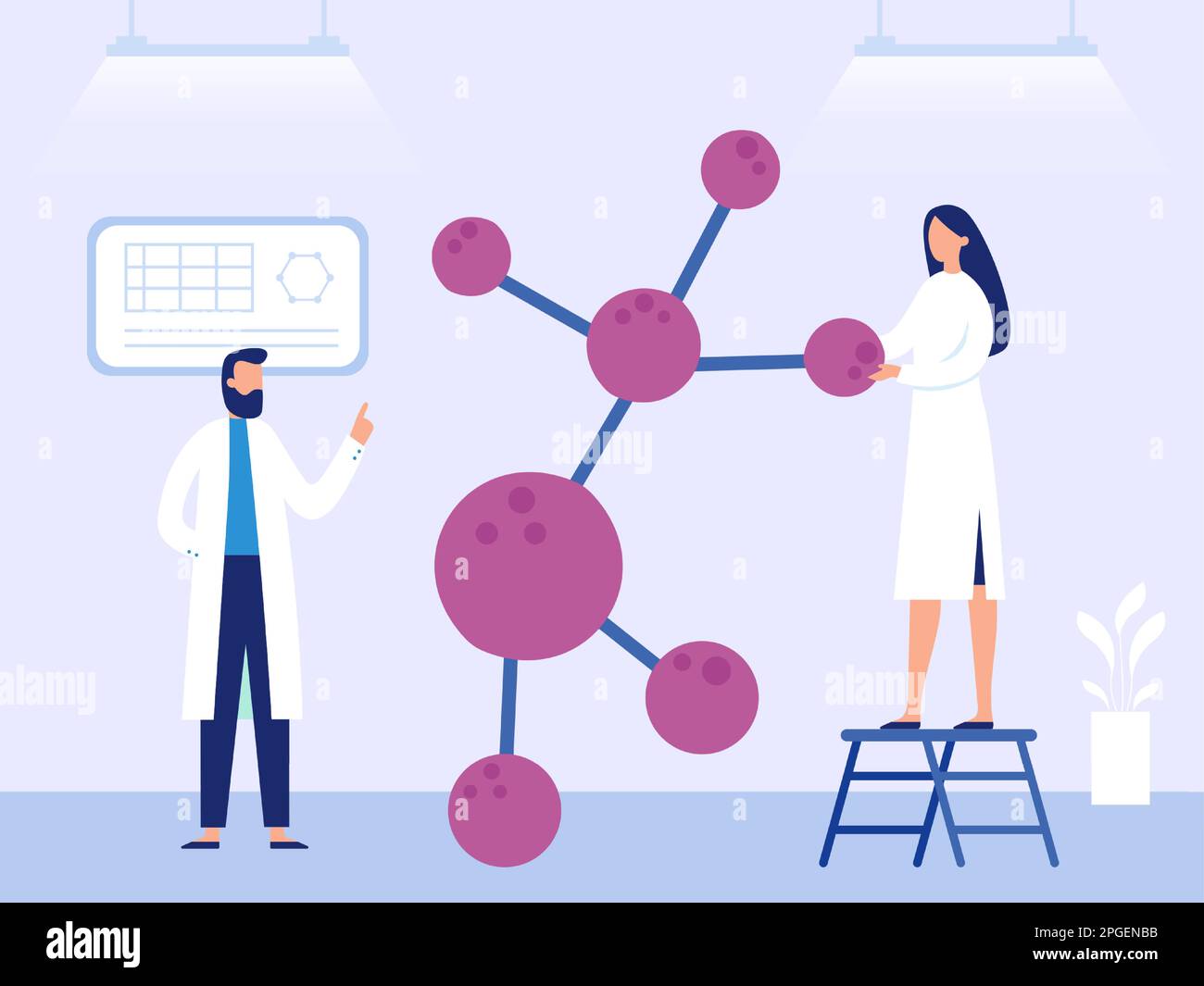 Professional scientific research structure of atom or molecule. Vector ...