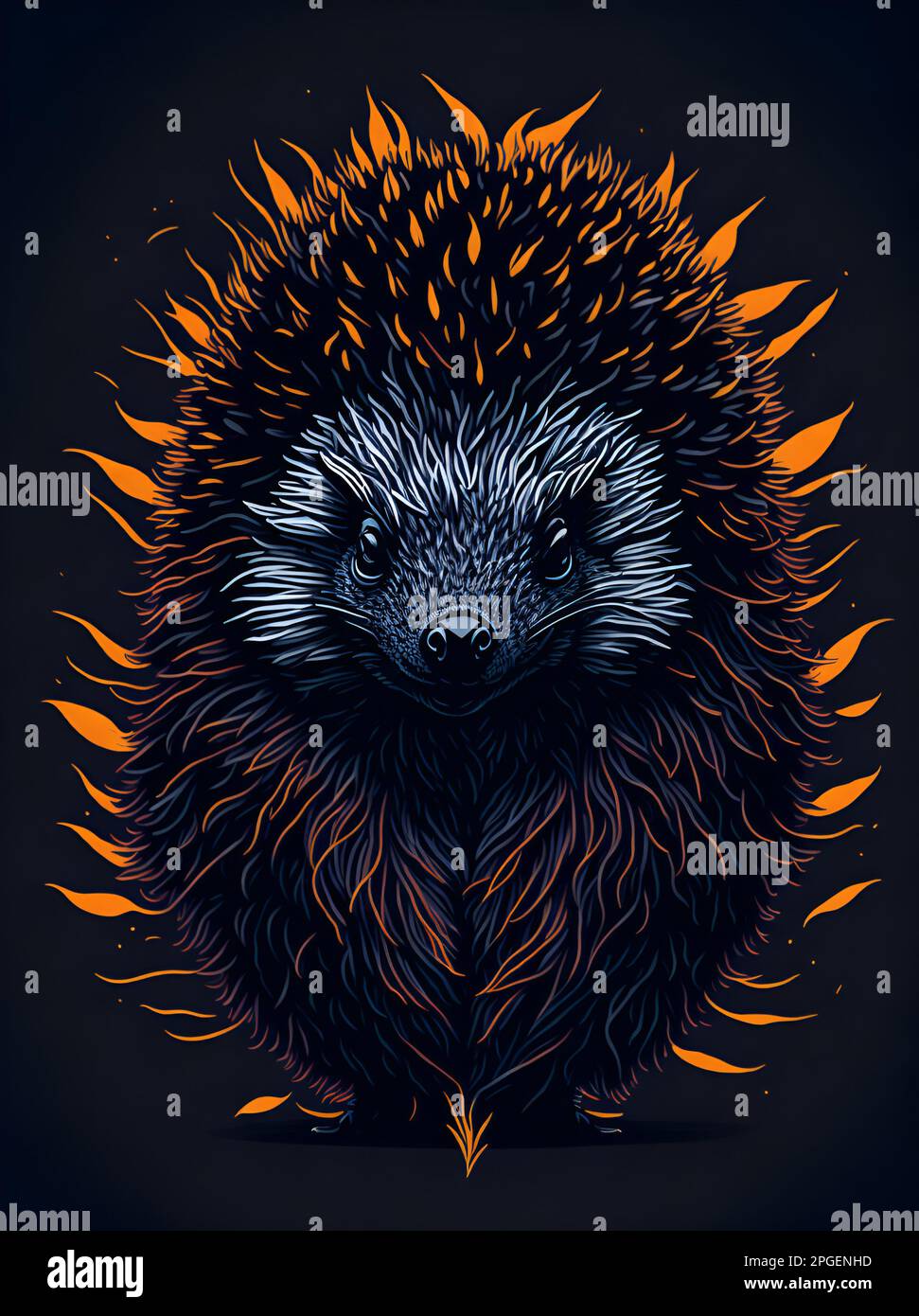 Cartoon hedgehog head. Ai generated illustration Stock Photo - Alamy