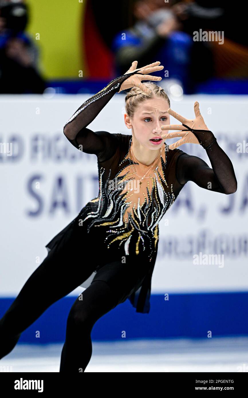 Sofja STEPCENKO (LAT), during Women Short Program, at the ISU World ...