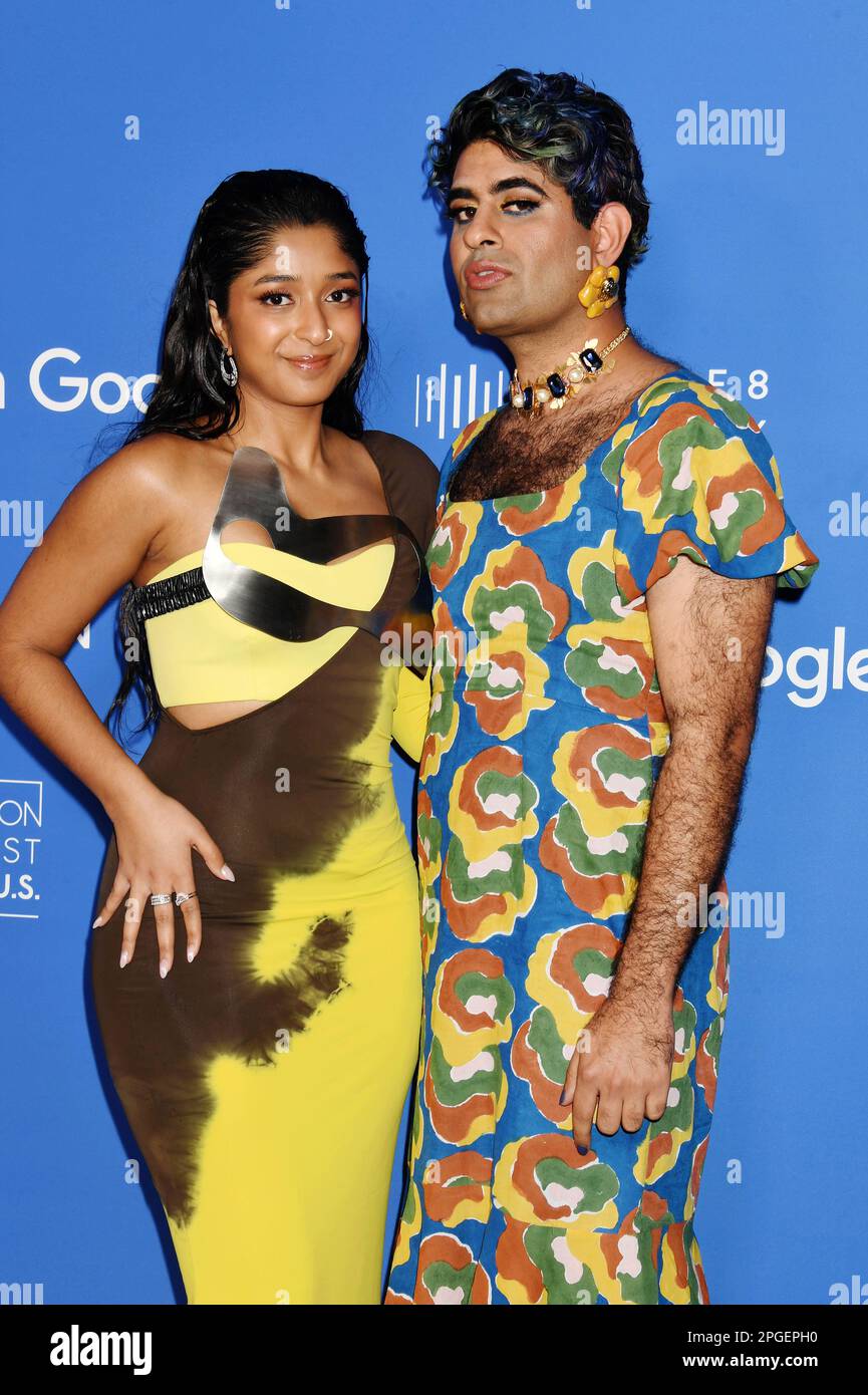 Los Angeles, California, USA. 21st Mar, 2023. (L-R) Maitreyi Ramakrishnan and Alok Vaid-Menon ...