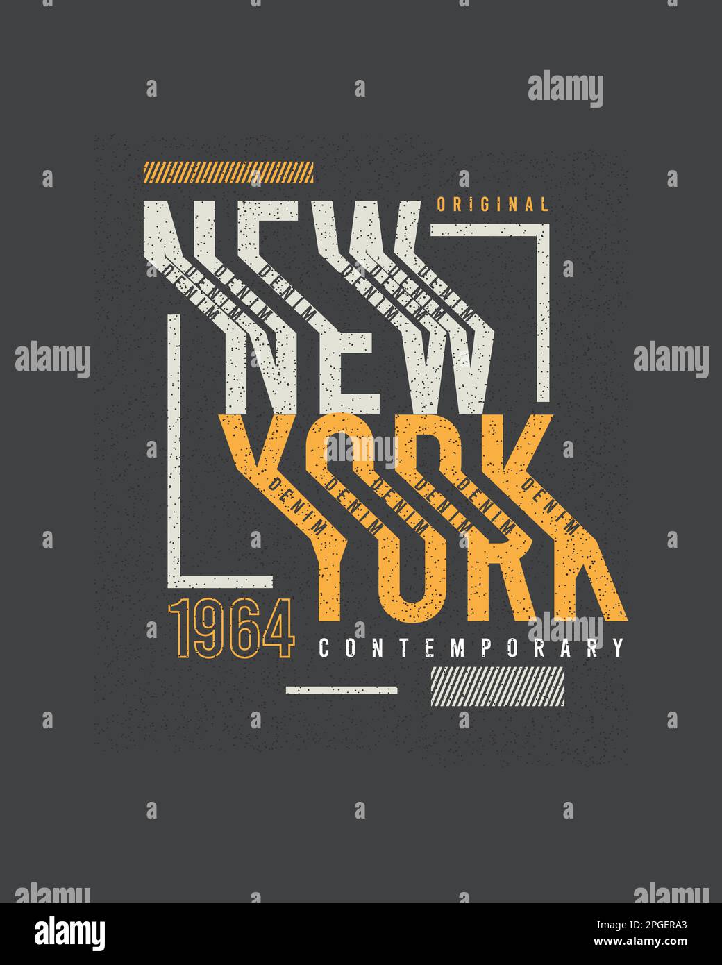 New York Original Distorted Typography urban Contemporary denim ...