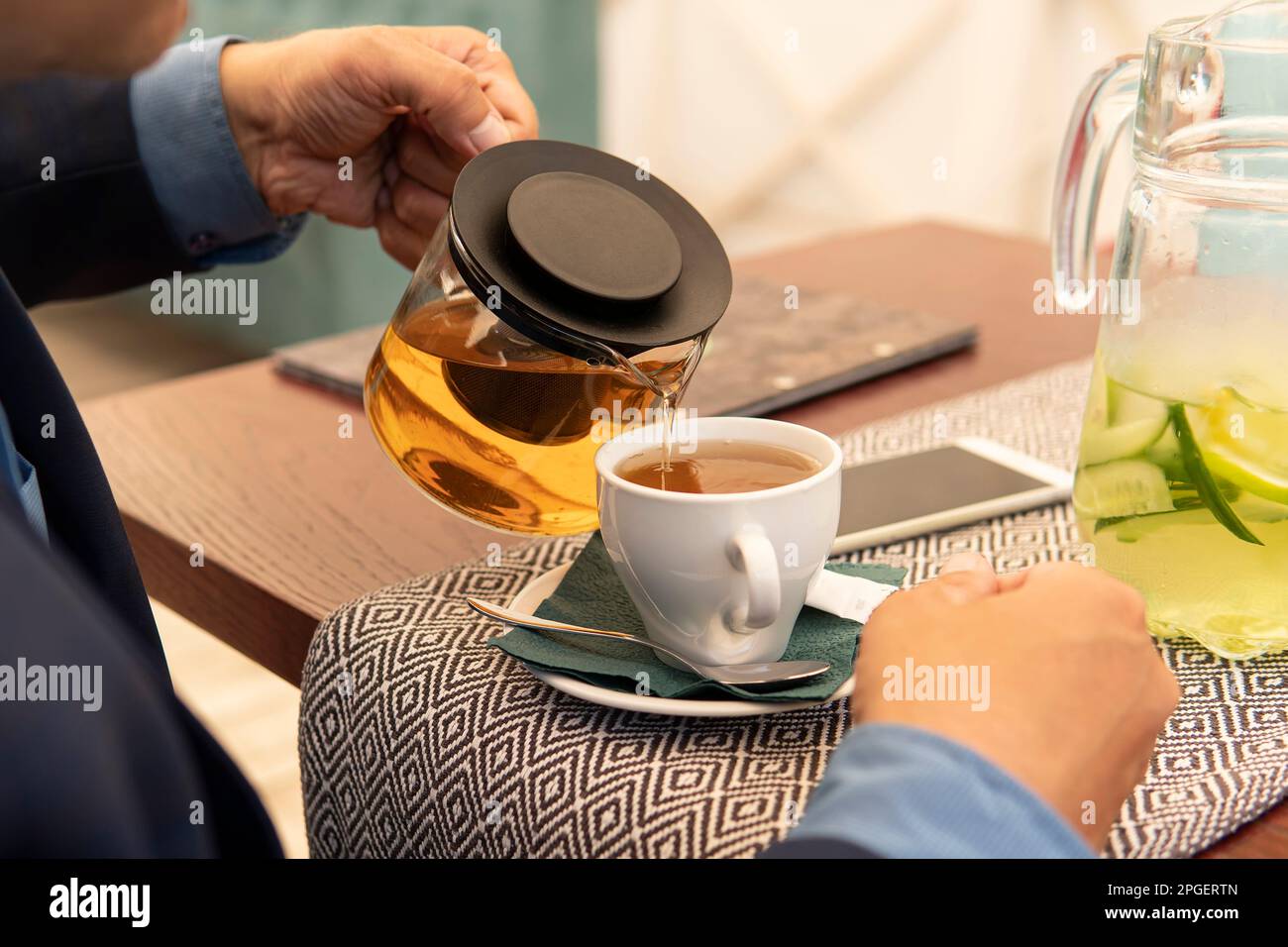 Man Drinking Green Tea