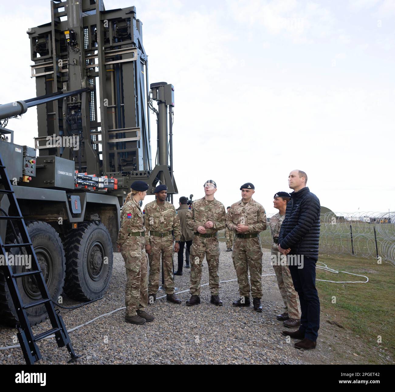 The Prince of Wales is shown a Sky Sabre system during a visit to the ...