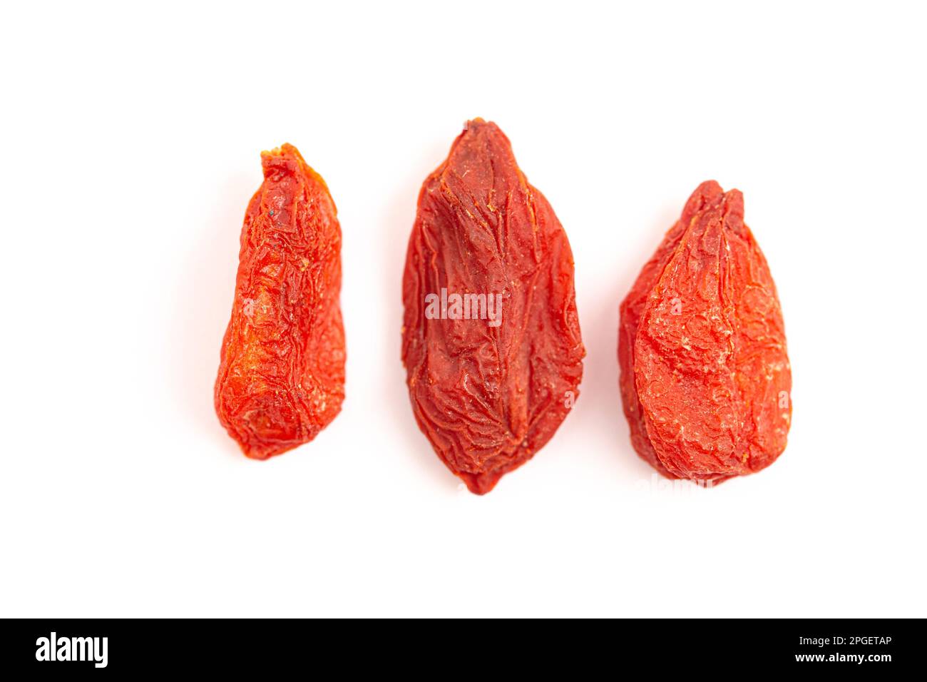 Dehydrated Red Goji Berries Isolated on a White Background Stock Photo ...