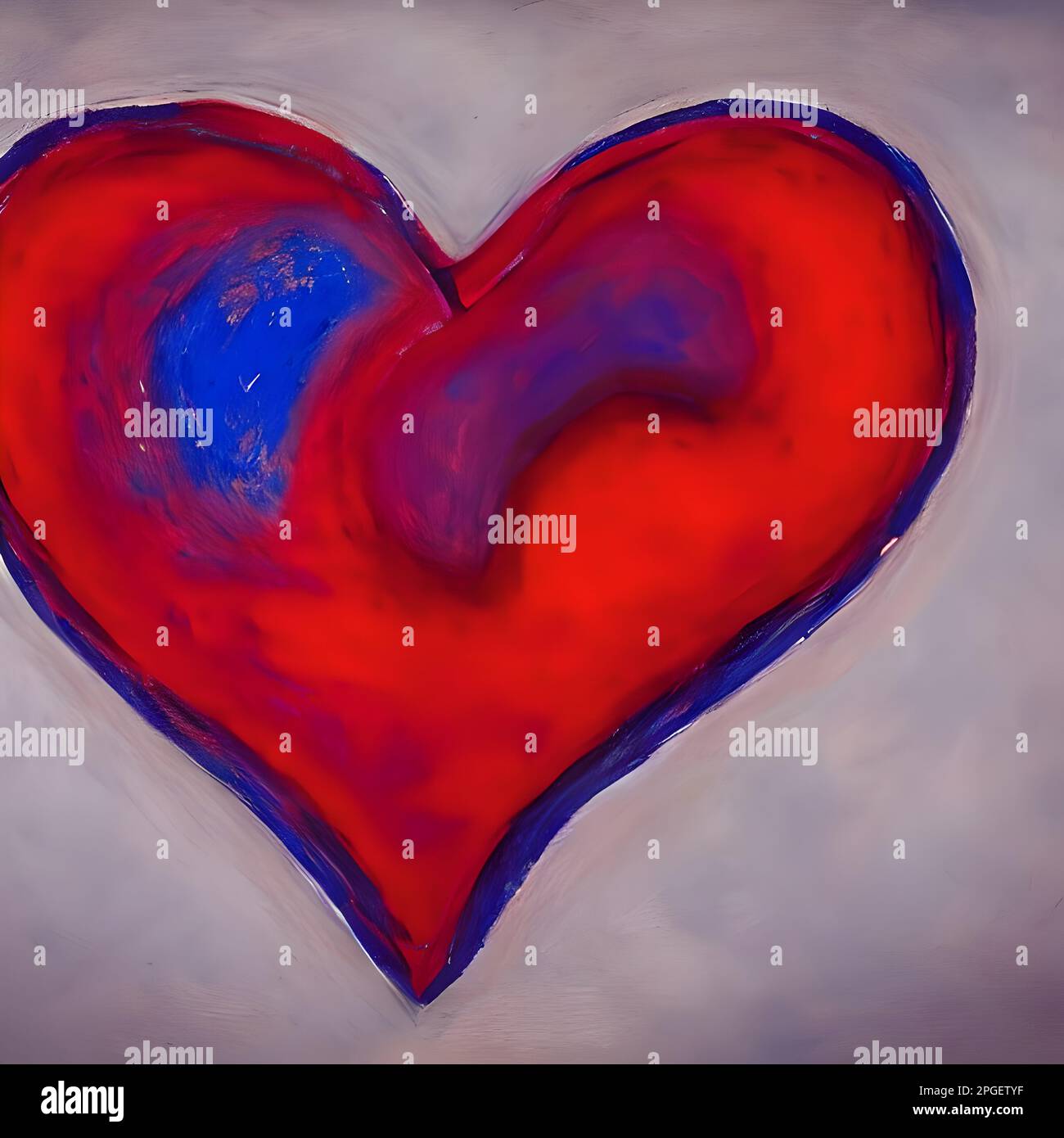 Illustration of abstract human heart in red and blue Stock Photo - Alamy