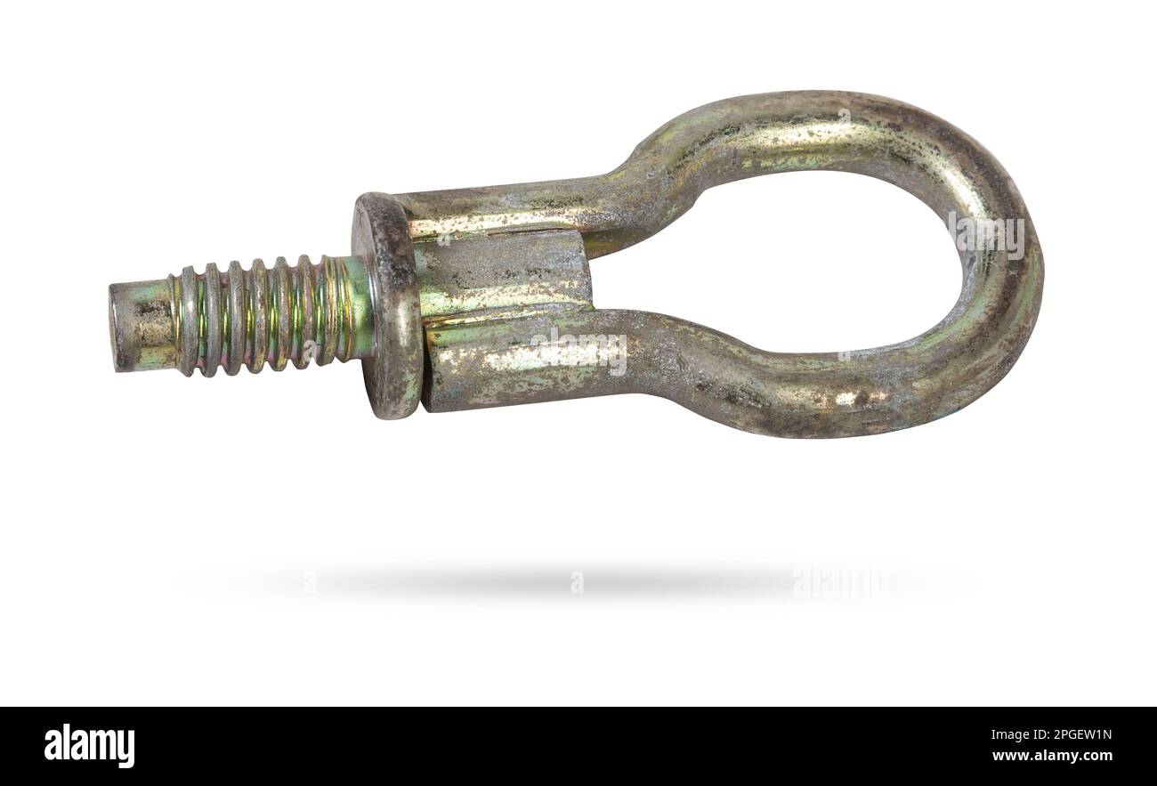 Car towing eyelet with thread on a white isolated background Stock ...