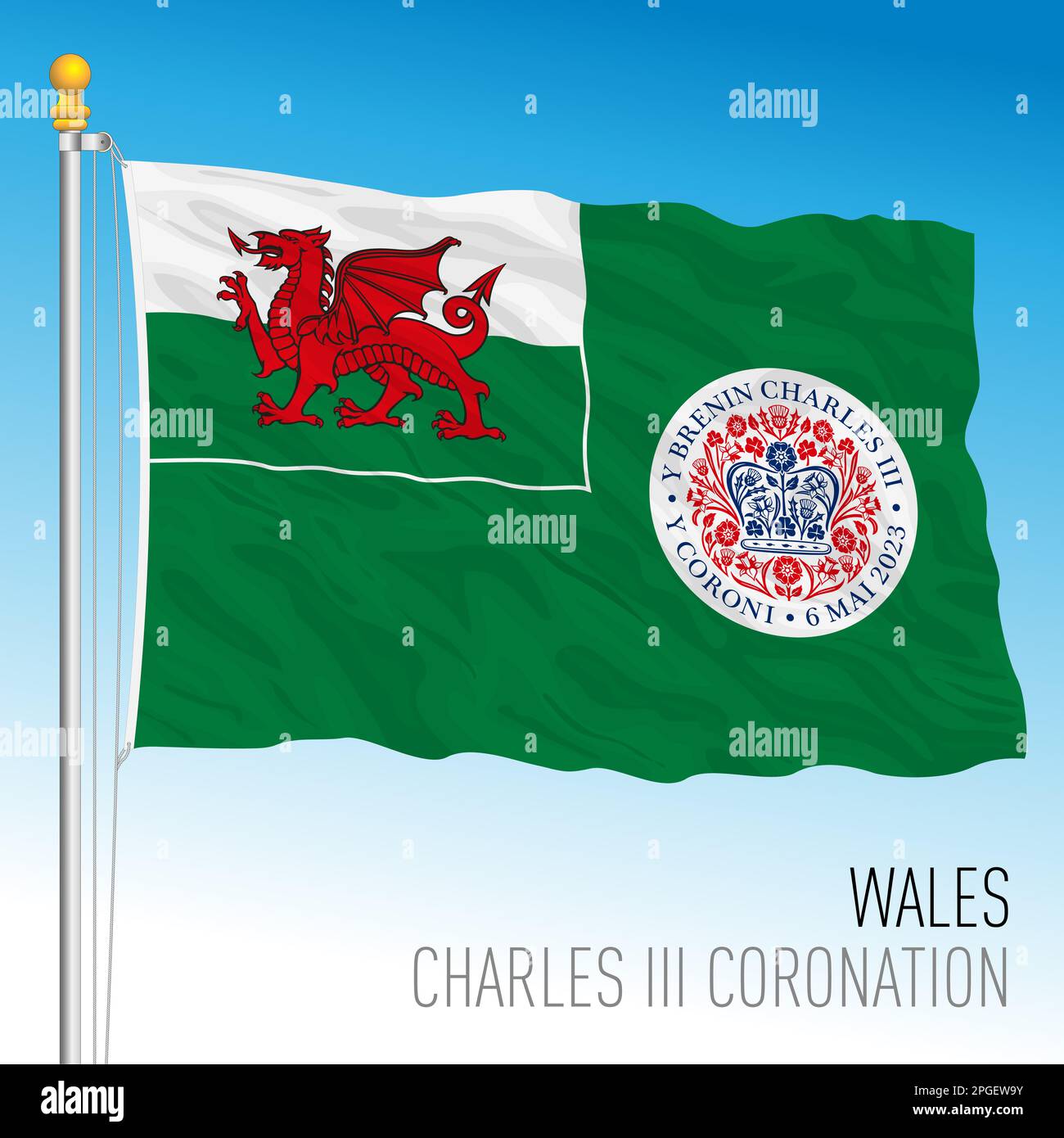 United Kingdom, year 2023, official emblem of the Charles Third ...