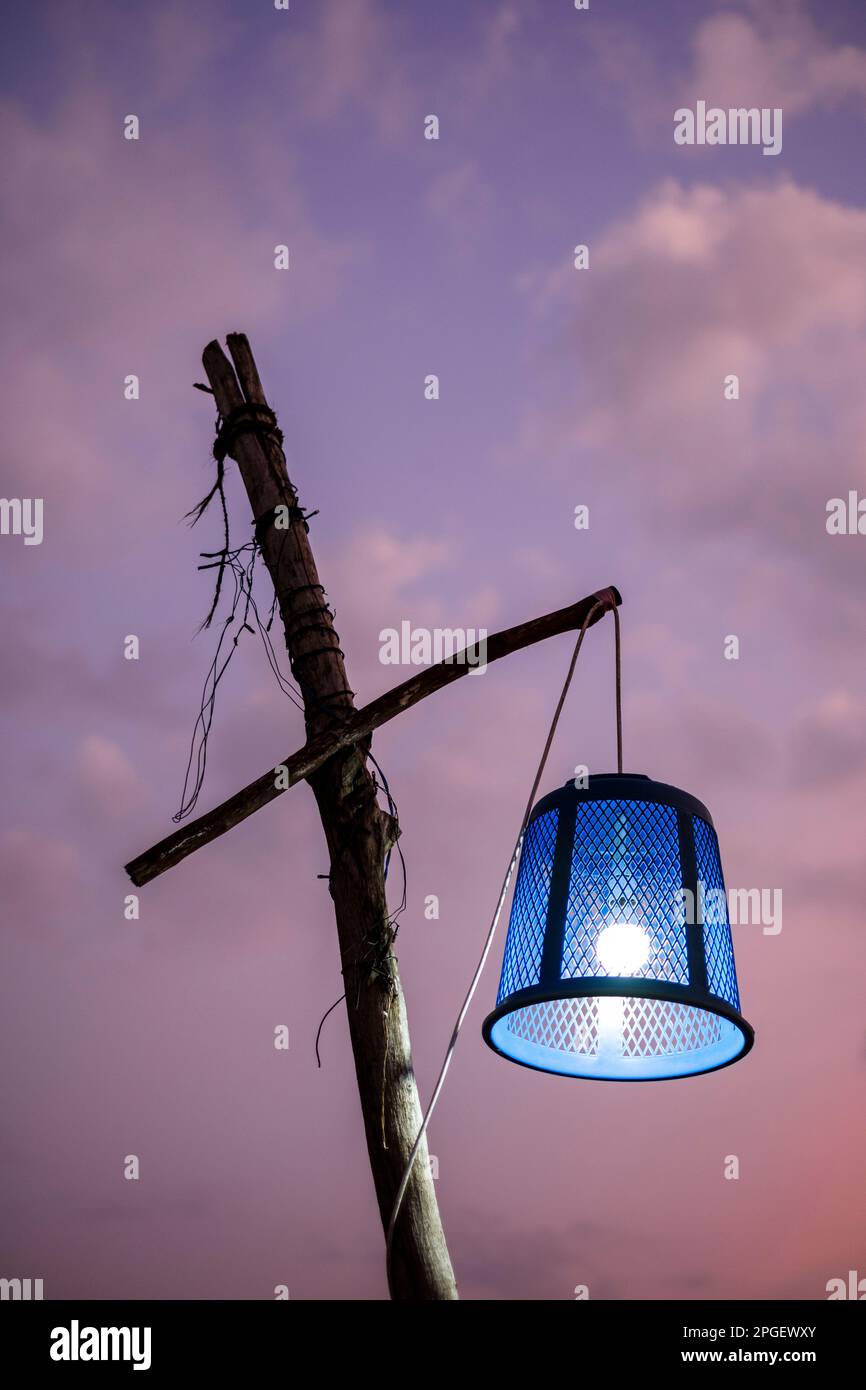 Sri Lanka, Galle District, Ahungalla. A colourful sunset behind a ...