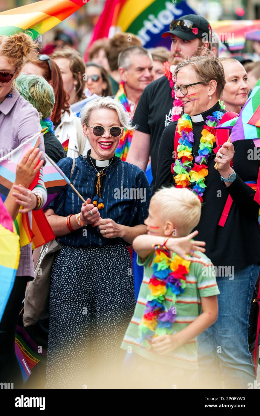 The people participating in a pride parade in Malmo, Sweden Stock Photo ...