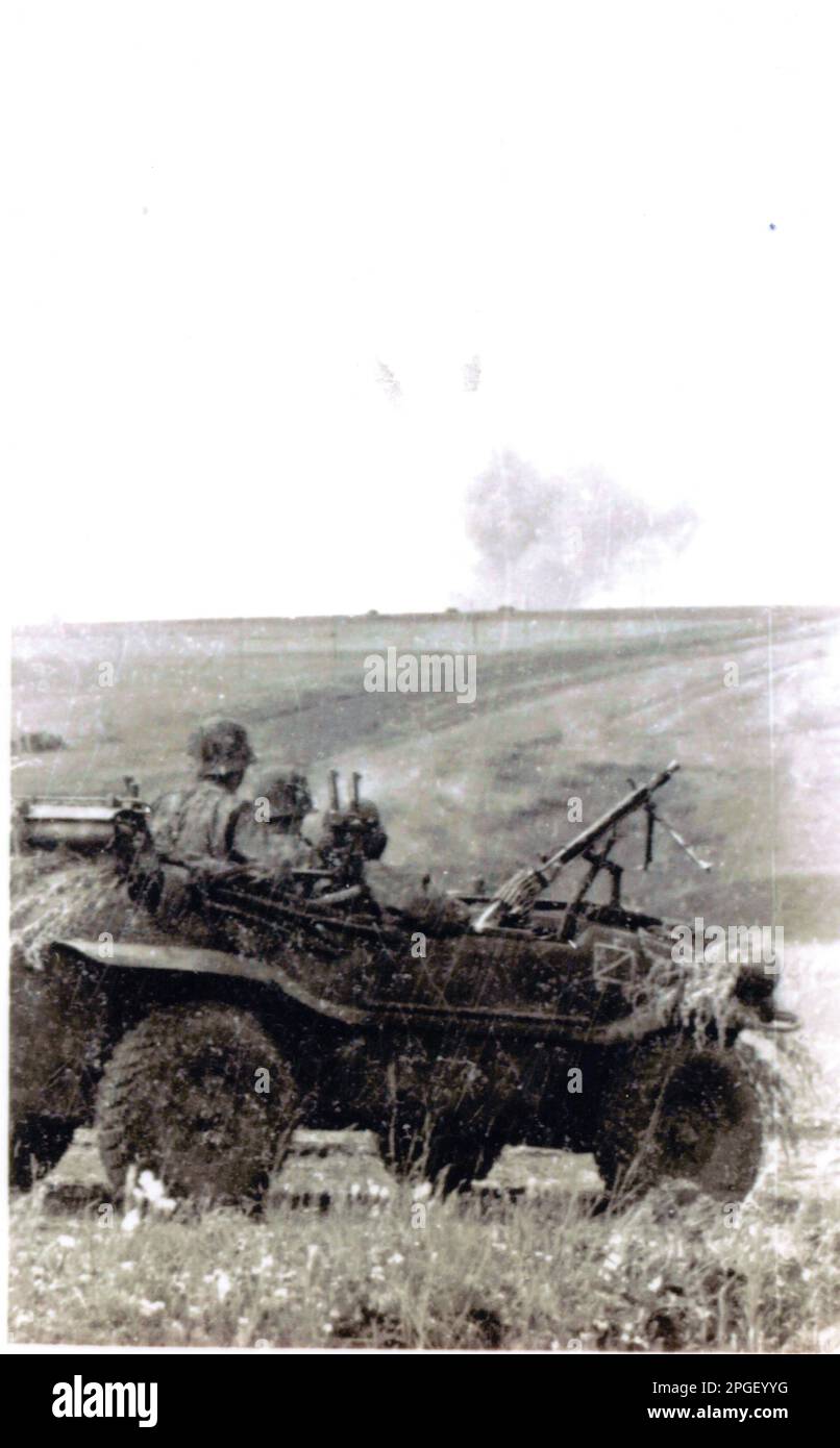 World War Two B&W photo German Soldiers in Camo Smocks in a ...