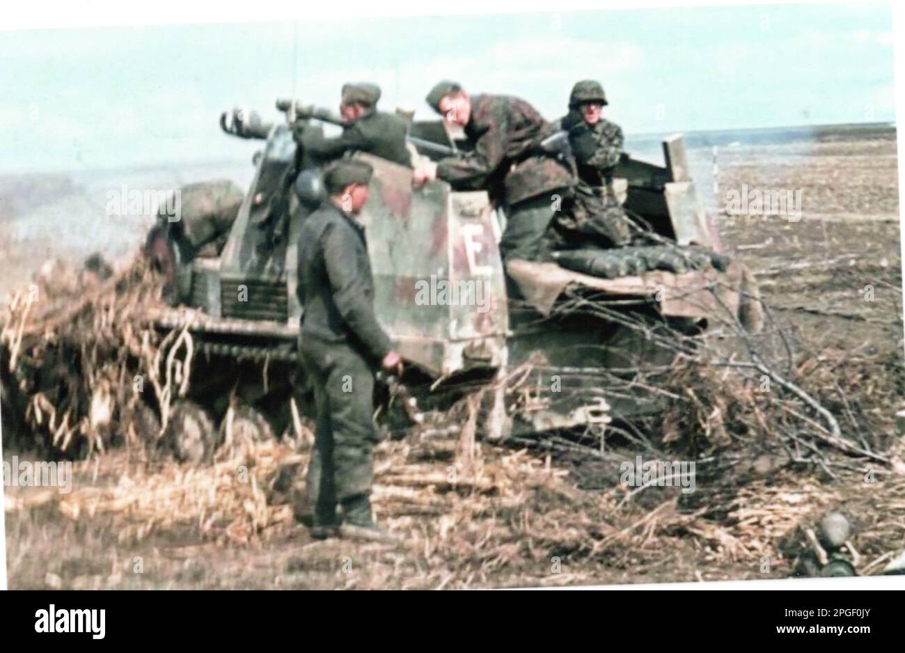 World War Two Colour photo A German Wespe(Wasp) Self Propelled Howitzer ...