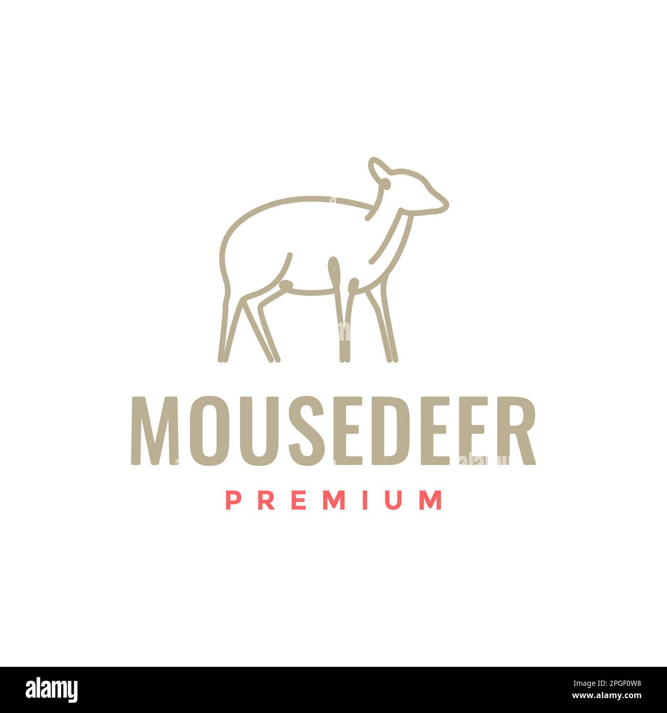 little animal forest mouse deer simple line art logo design vector ...