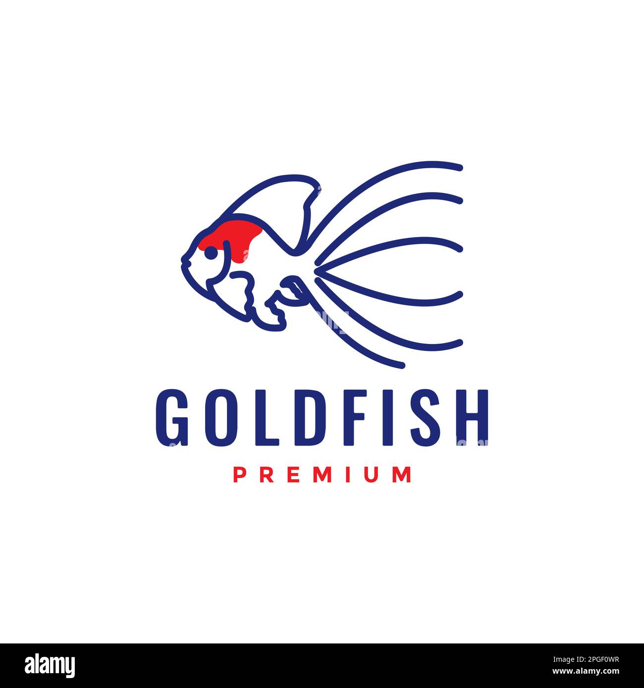 aquarium fish goldfish beauty abstract line minimal modern logo design ...