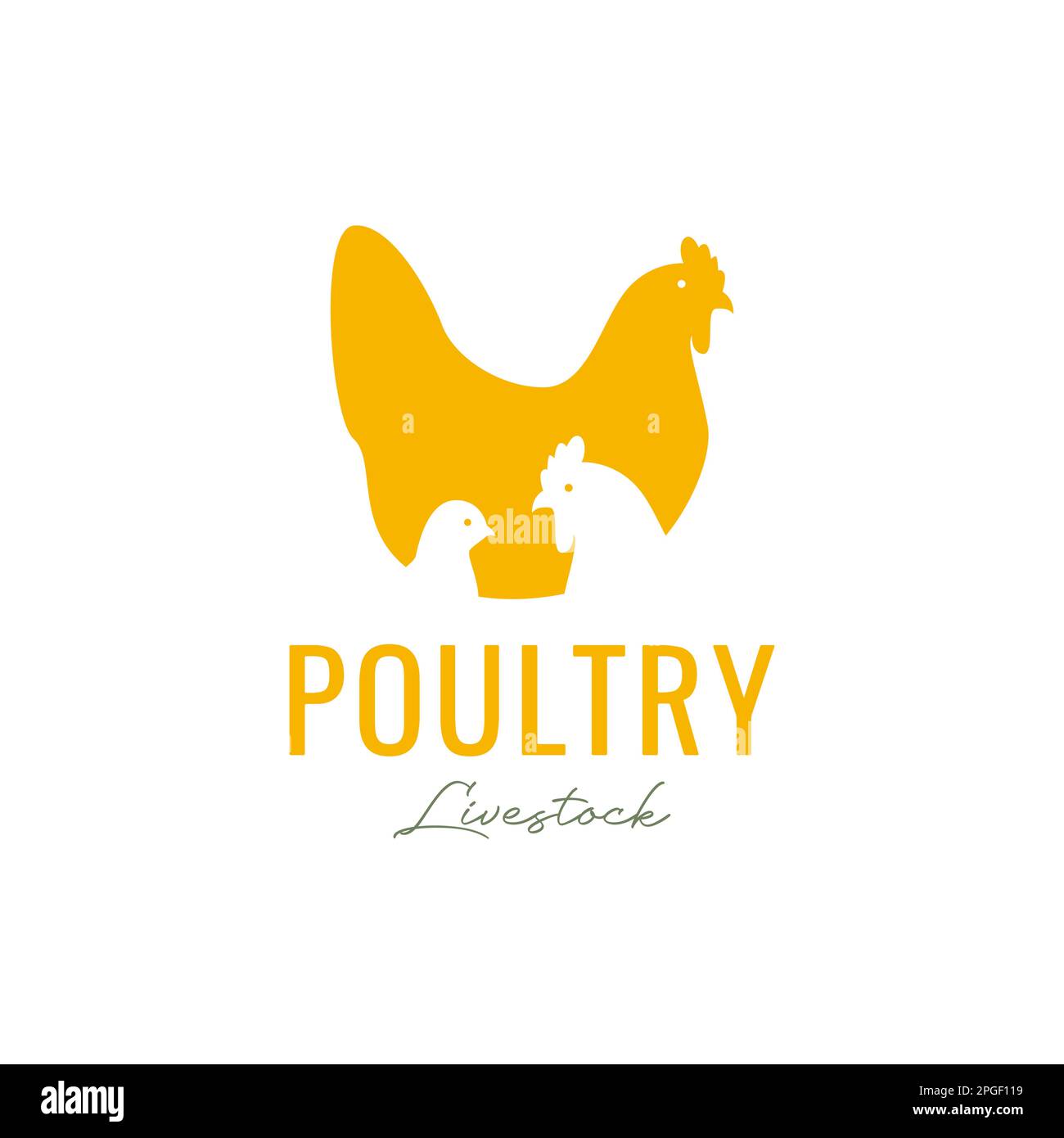 animal meat poultry colony hen chicken food logo design vector Stock ...