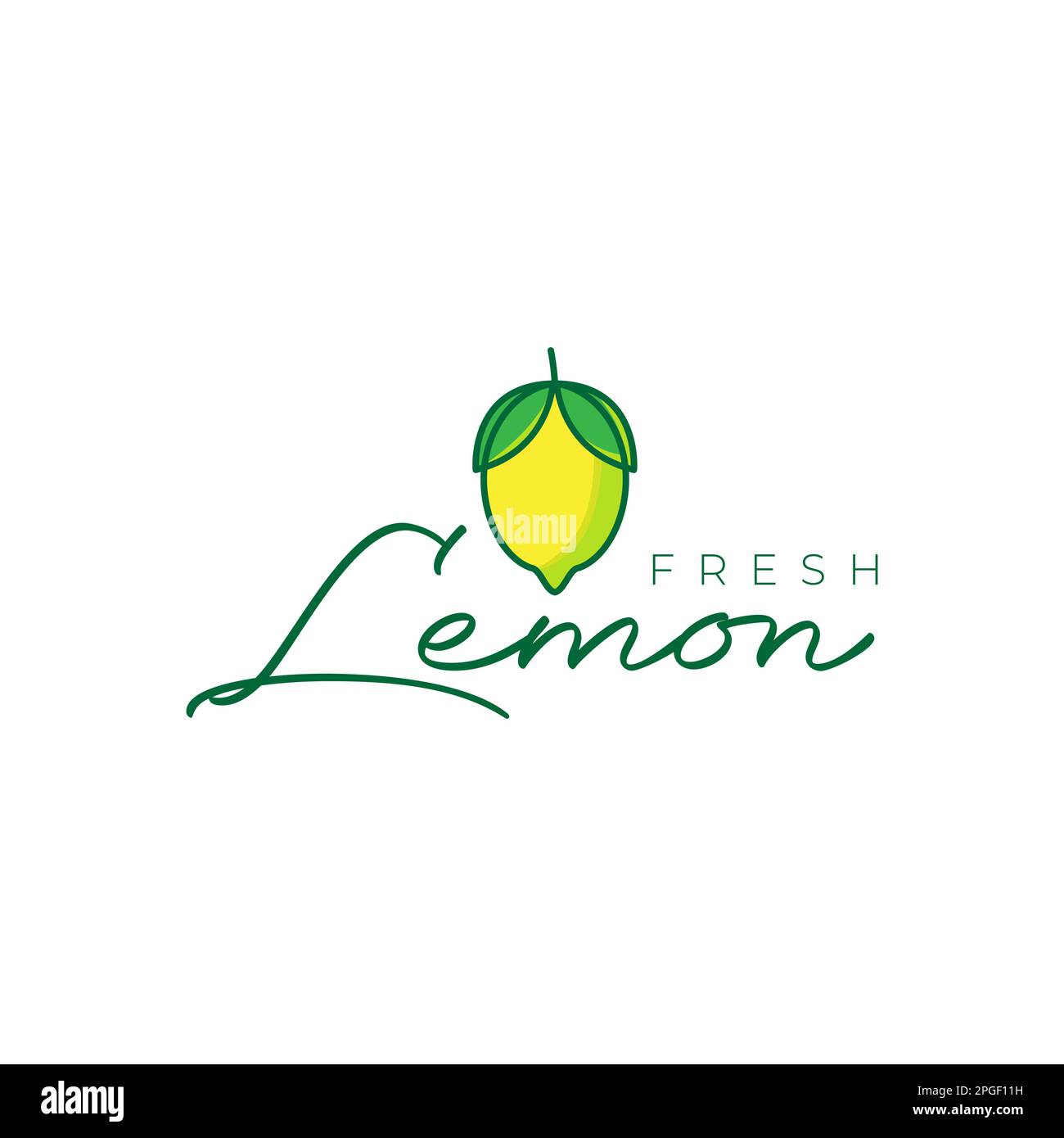 fruit fresh lemon yellow acid food feminine abstract logo design vector ...
